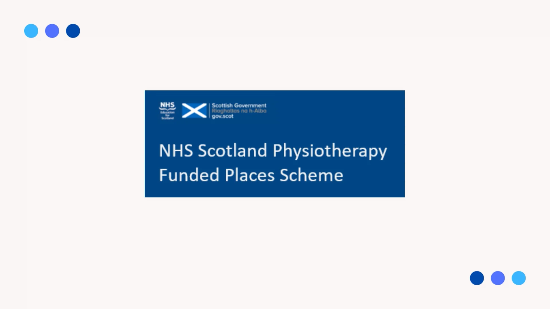 NHS Scotland Physiotherapy Funded Places Scheme FINAL on Vimeo
