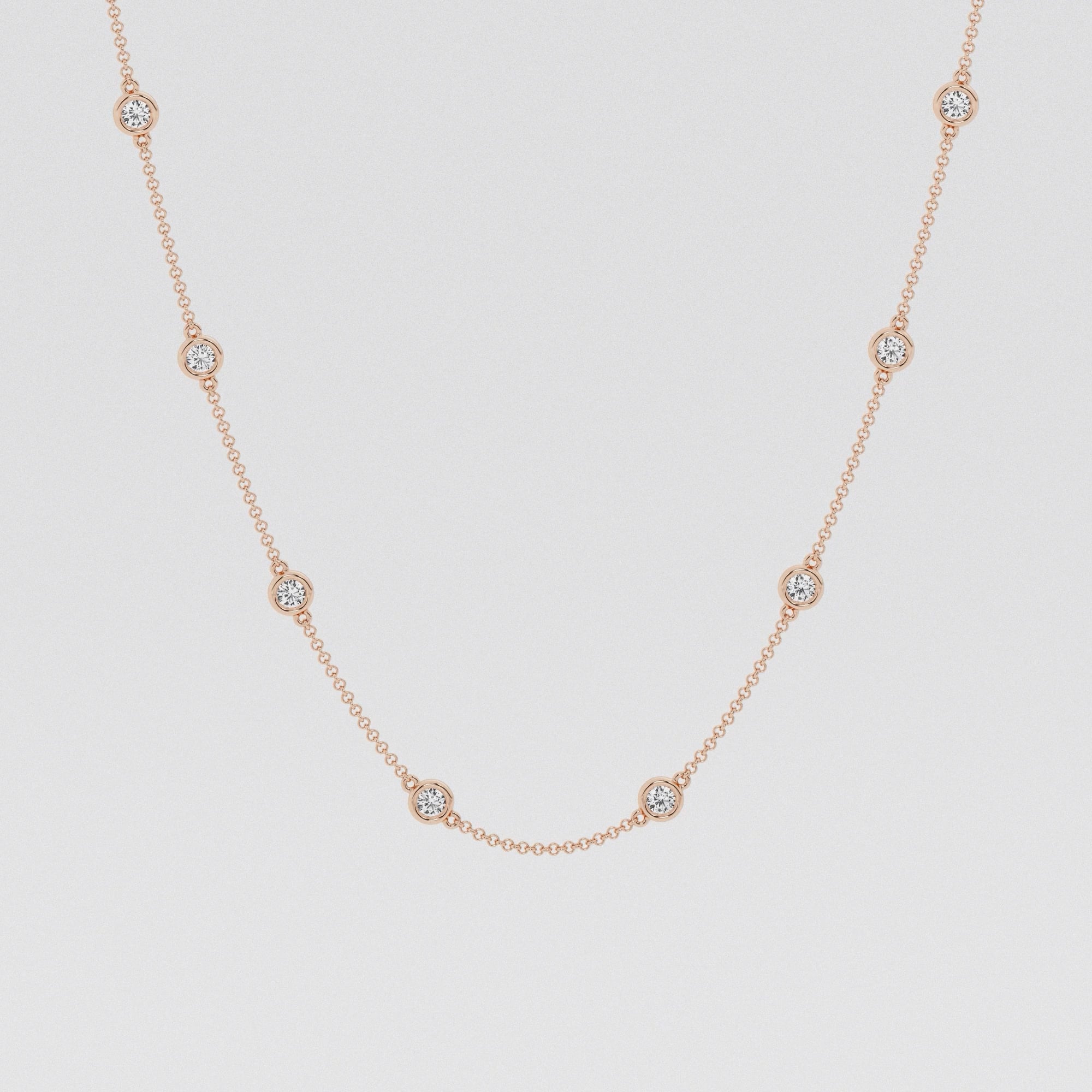 2 ctw Round Lab Grown Diamond Station Fashion Necklace - Grownbrilliance