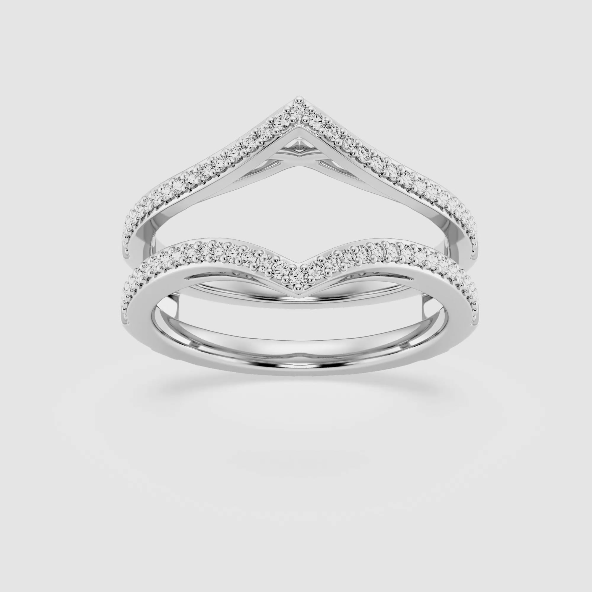 1/3 ctw Round Lab Grown Diamond Chevron Ring Enhancer - Grownbrilliance
