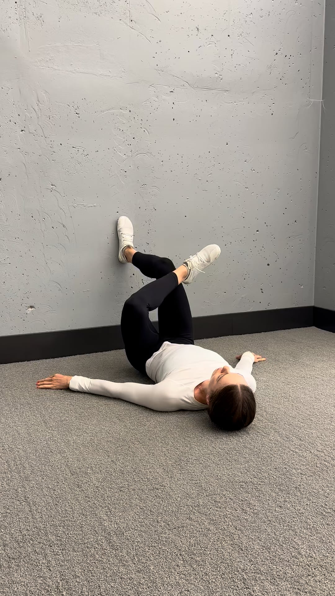Wall assisted supine figure 4 on Vimeo