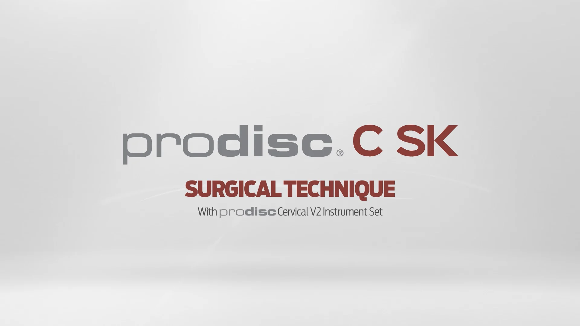 prodisc C SK Surgical Technique with prodisc Cervical V2 Instrument Set