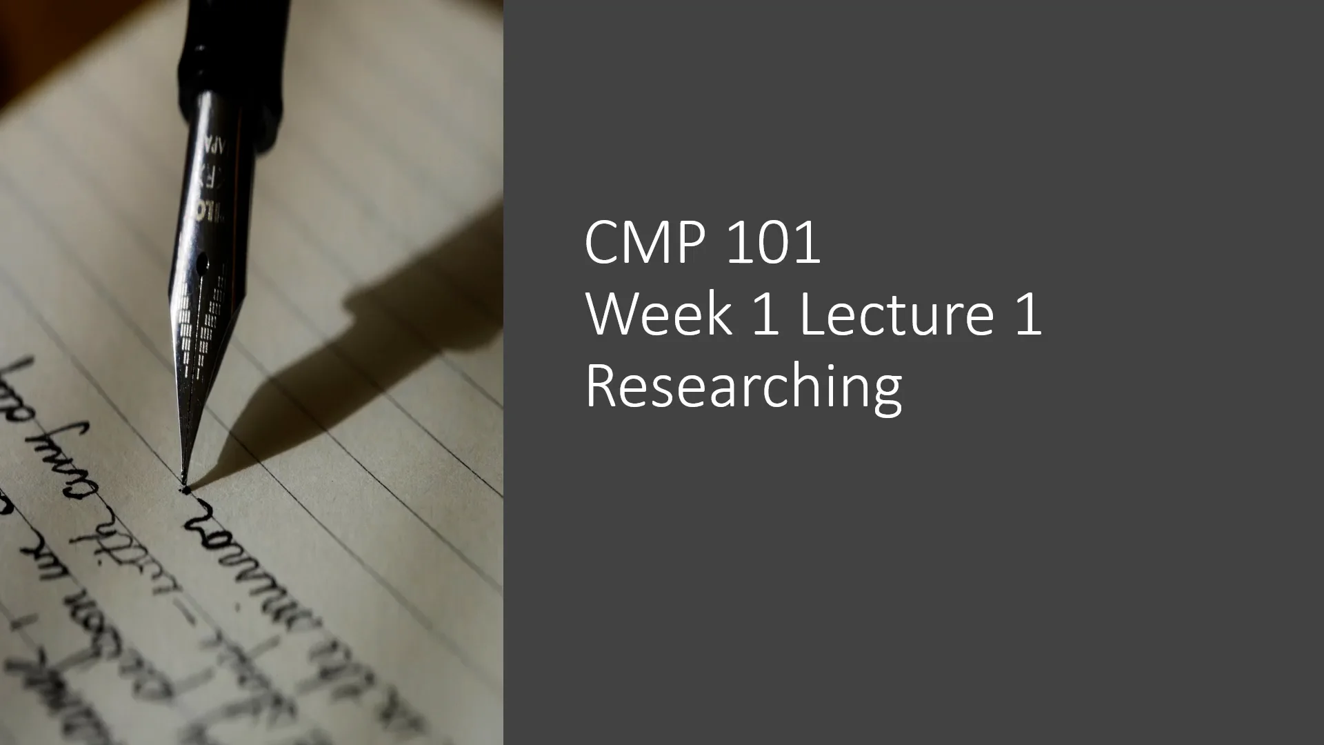 CMP 101 - Week 1 Lecture 1 Researching on Vimeo