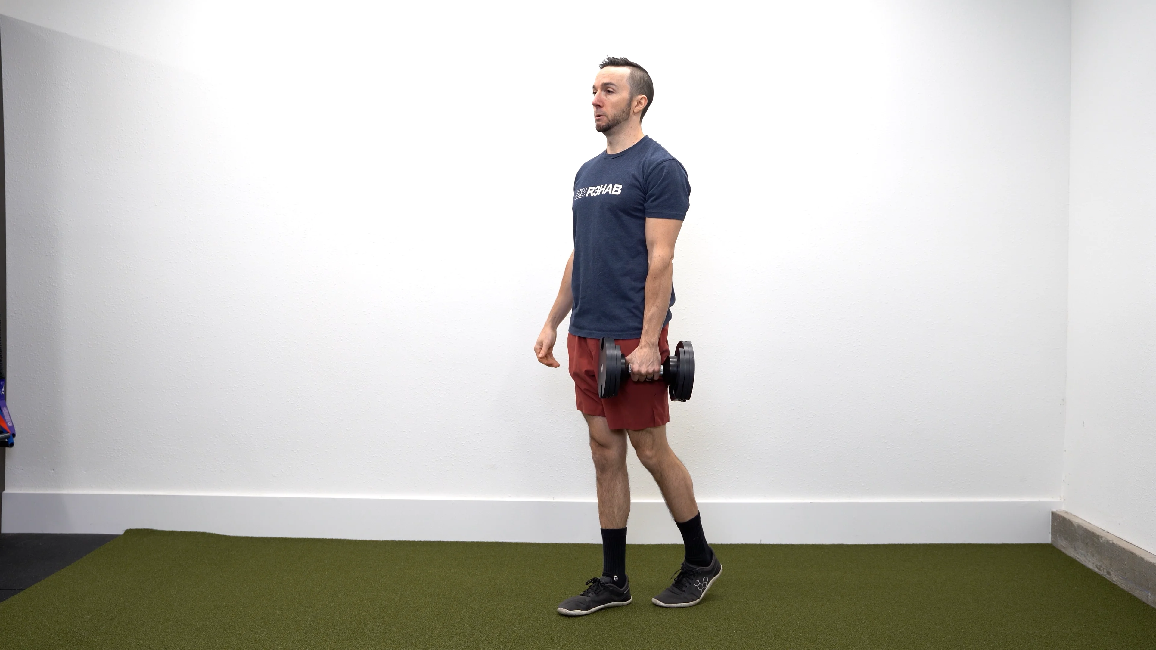 Weighted Single Leg RDL with Knee Drive (Demo) on Vimeo