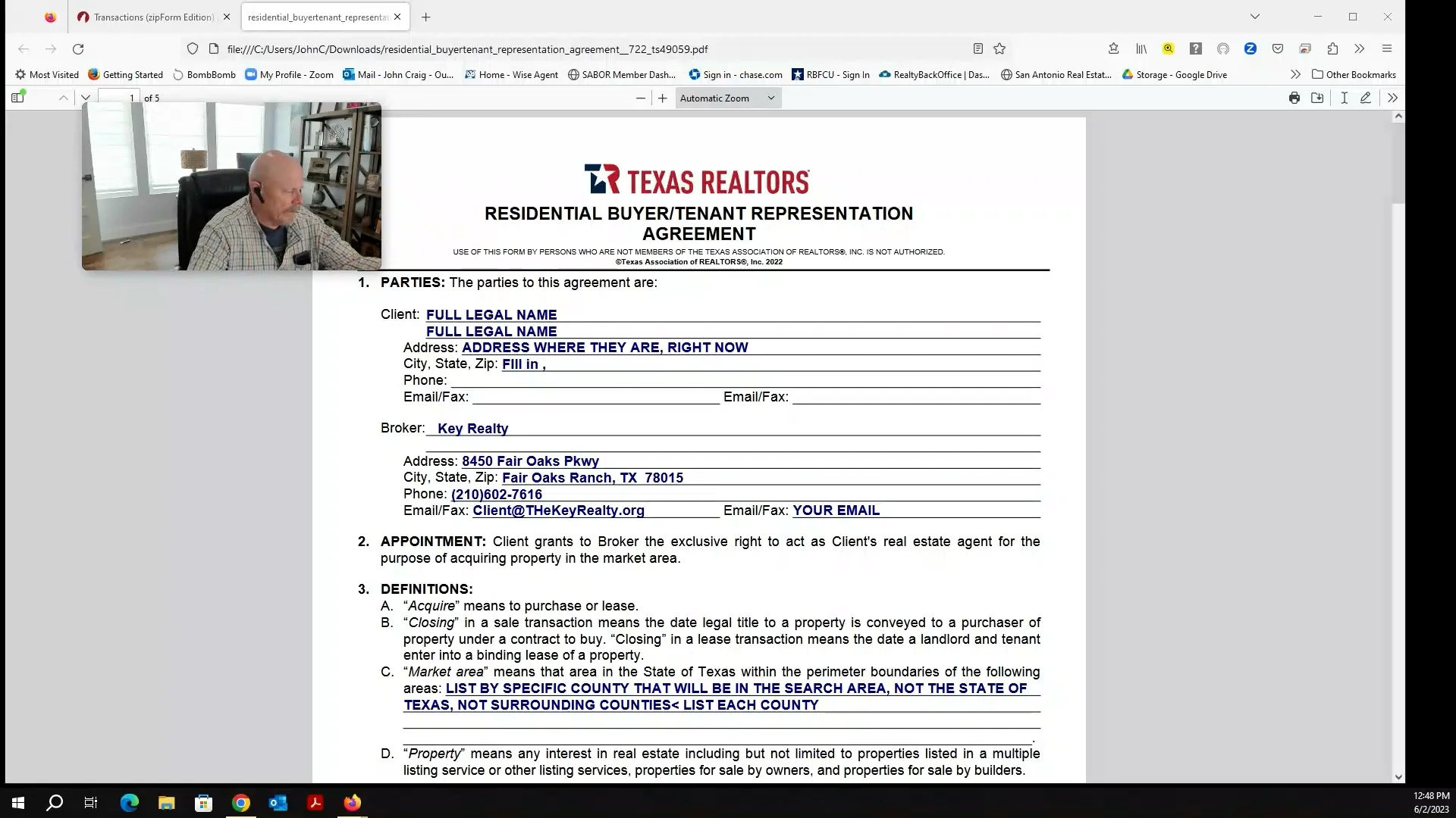TXR 1501 BUYER REP AGREEMENT on Vimeo