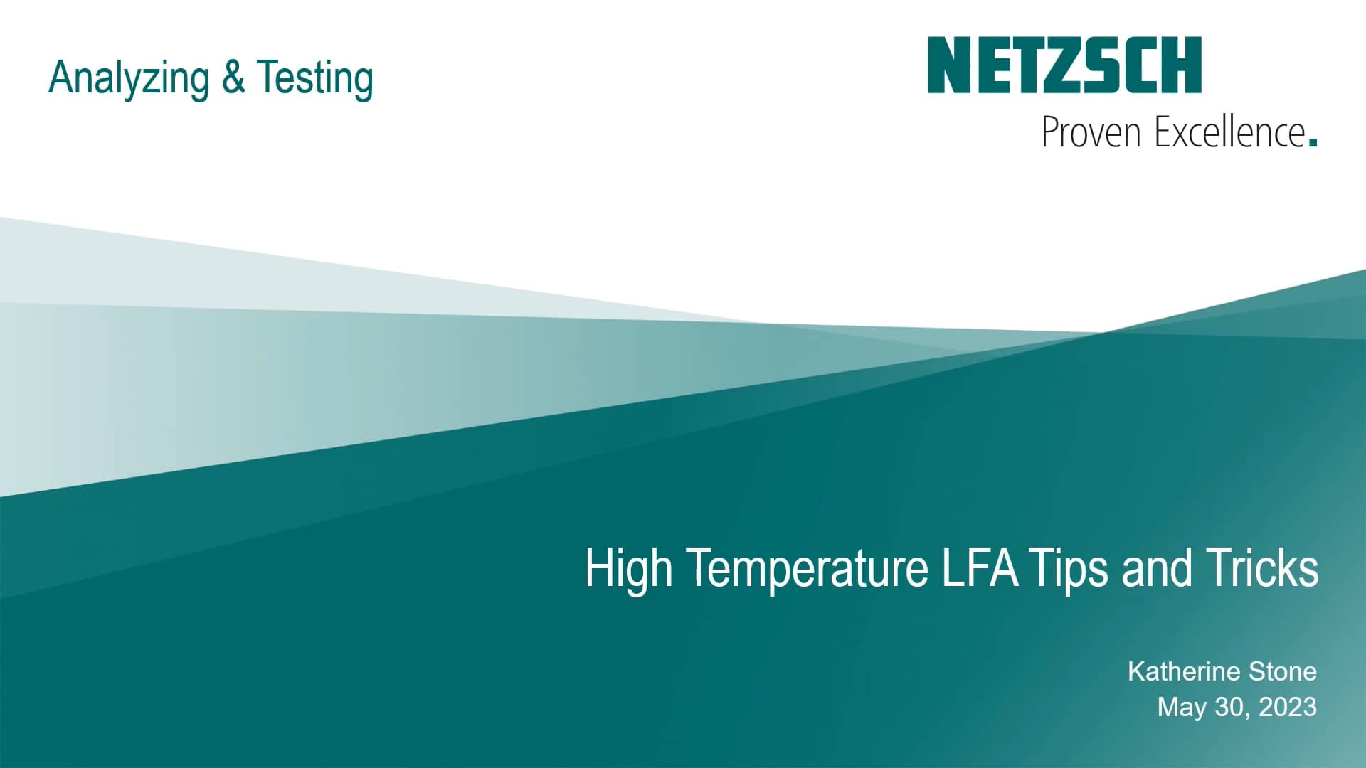 Live from the Lab: Tips and Tricks for High Temperature LFA Testing and ...