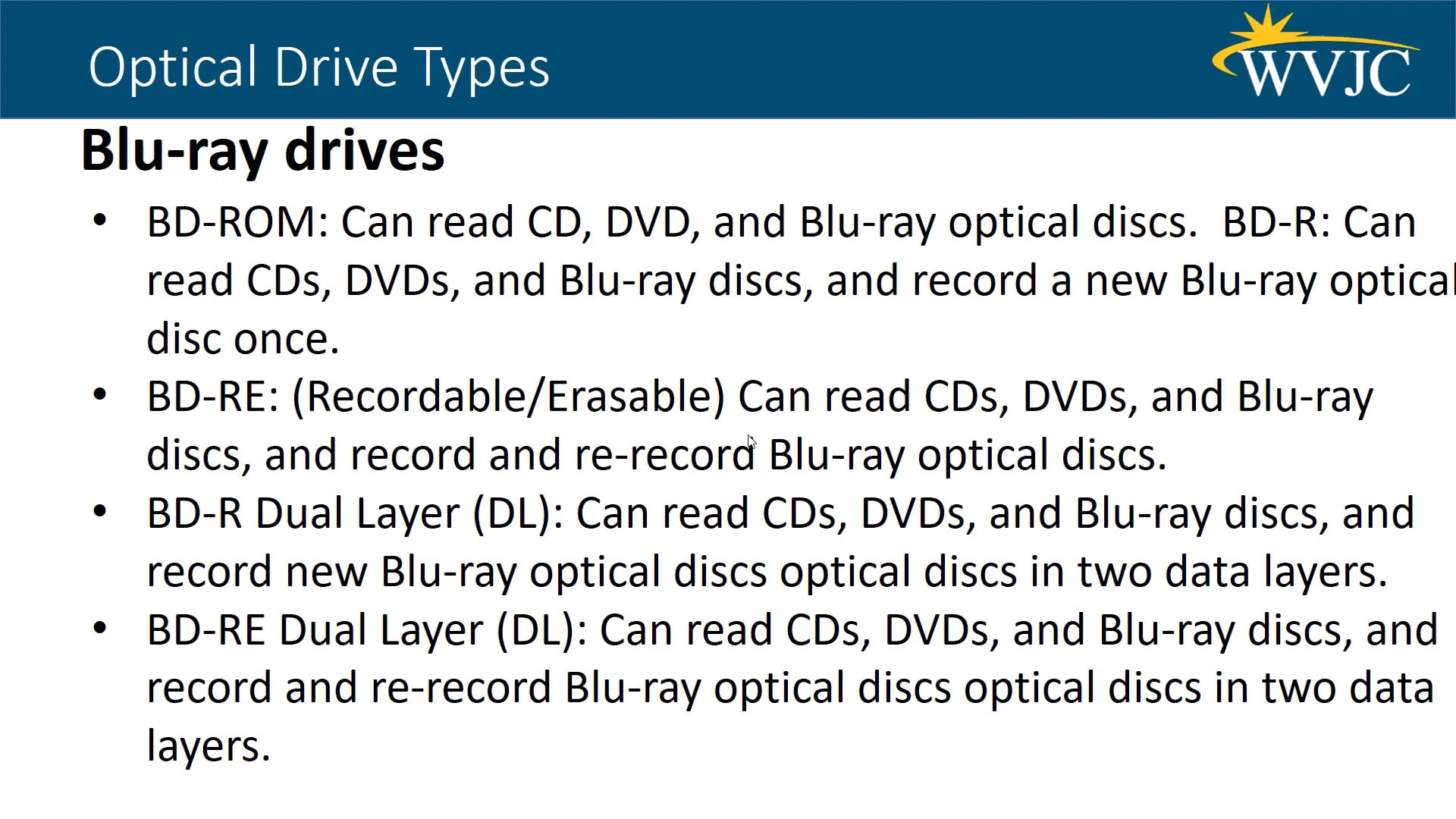 ICH 101 - Wk 2 Lecture - Chapter 6 Physical Storage - Mod C Optical ...