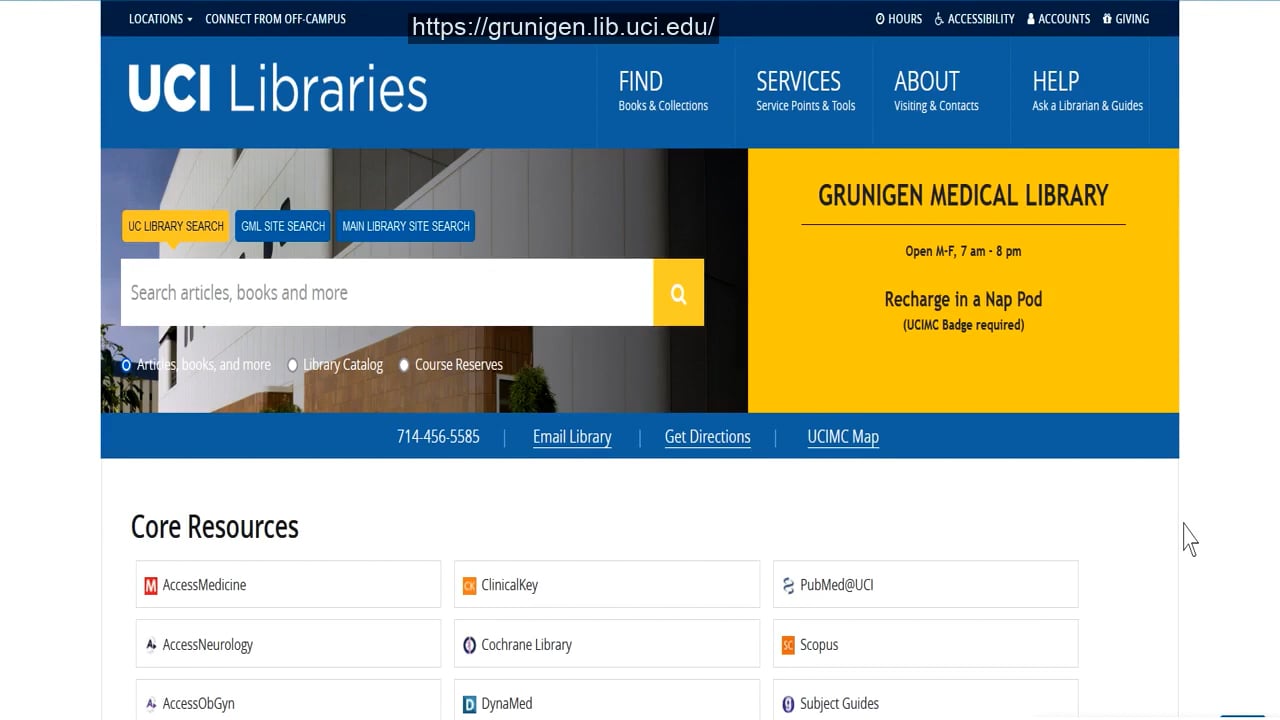 02 - Introduction to Library Resources - The Grunigen Medical Library Website on Vimeo