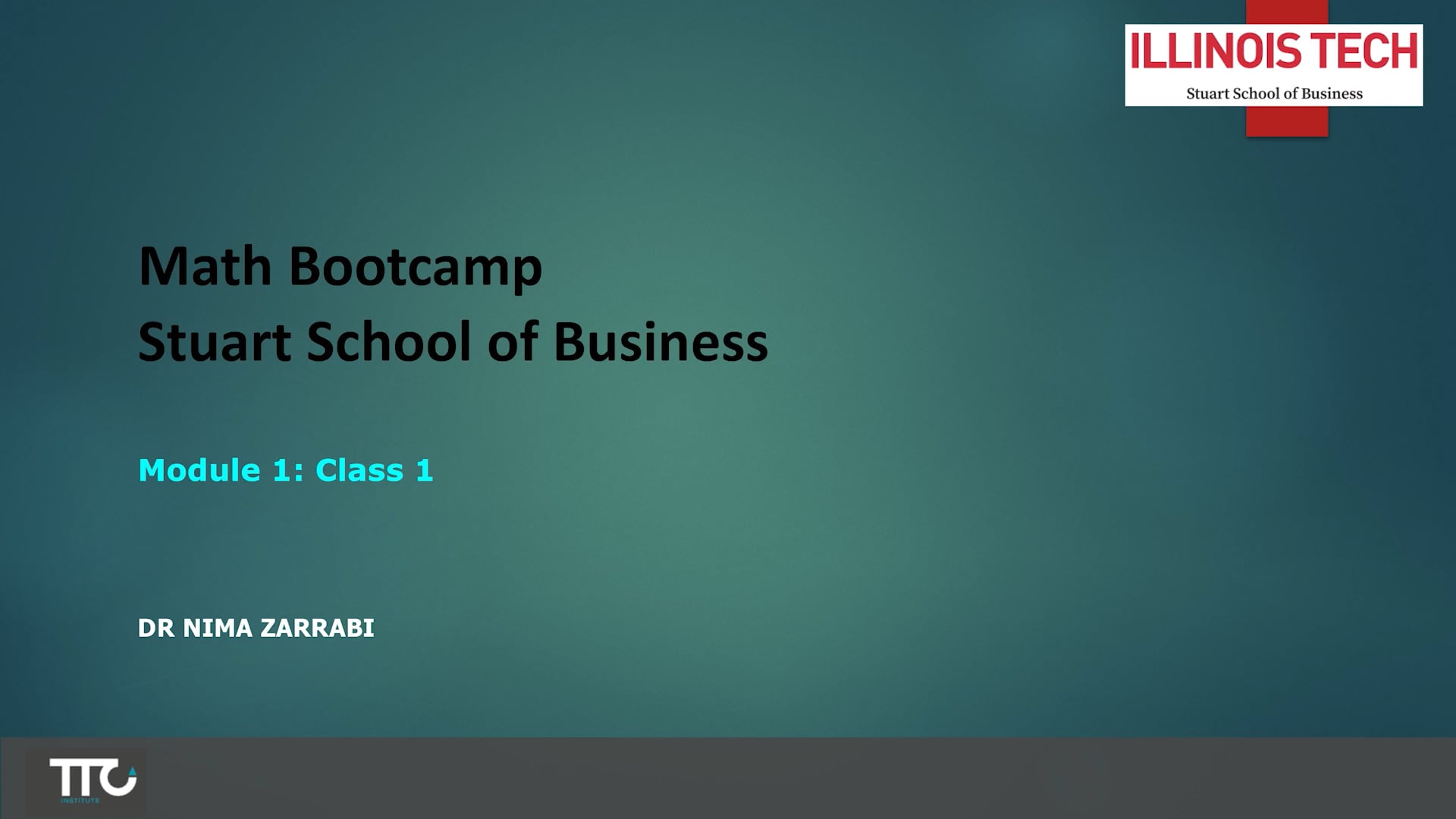 Math Bootcamp - Module 1: Class 1 on Vimeo