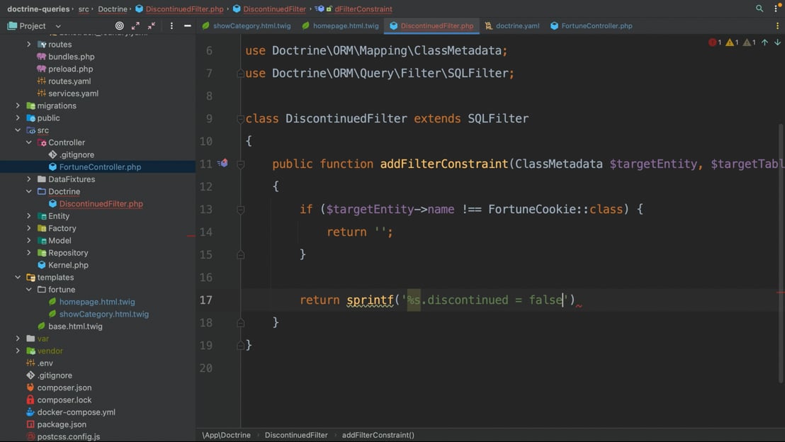 Filters: Automatically Modify Queries > Go Pro with Doctrine Queries | SymfonyCasts