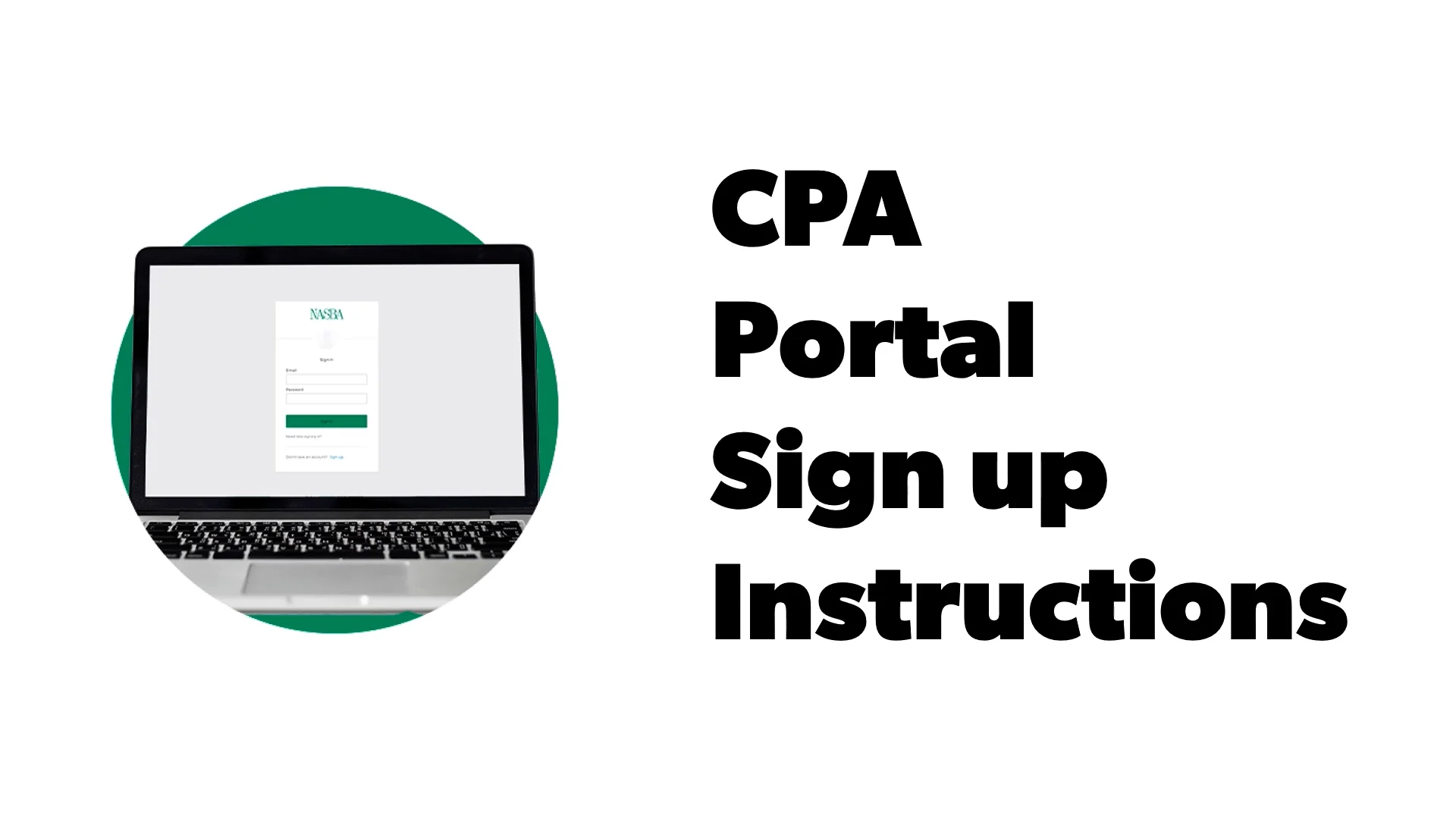 New CPA Portal Sign Up Instructions