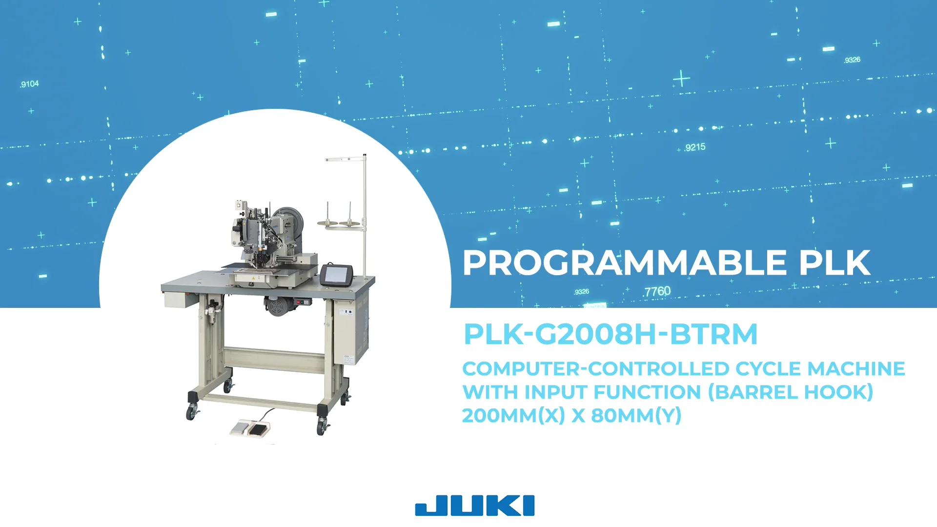 JUKI Programmable PLK - PLK-G2008H-BTRM on Vimeo