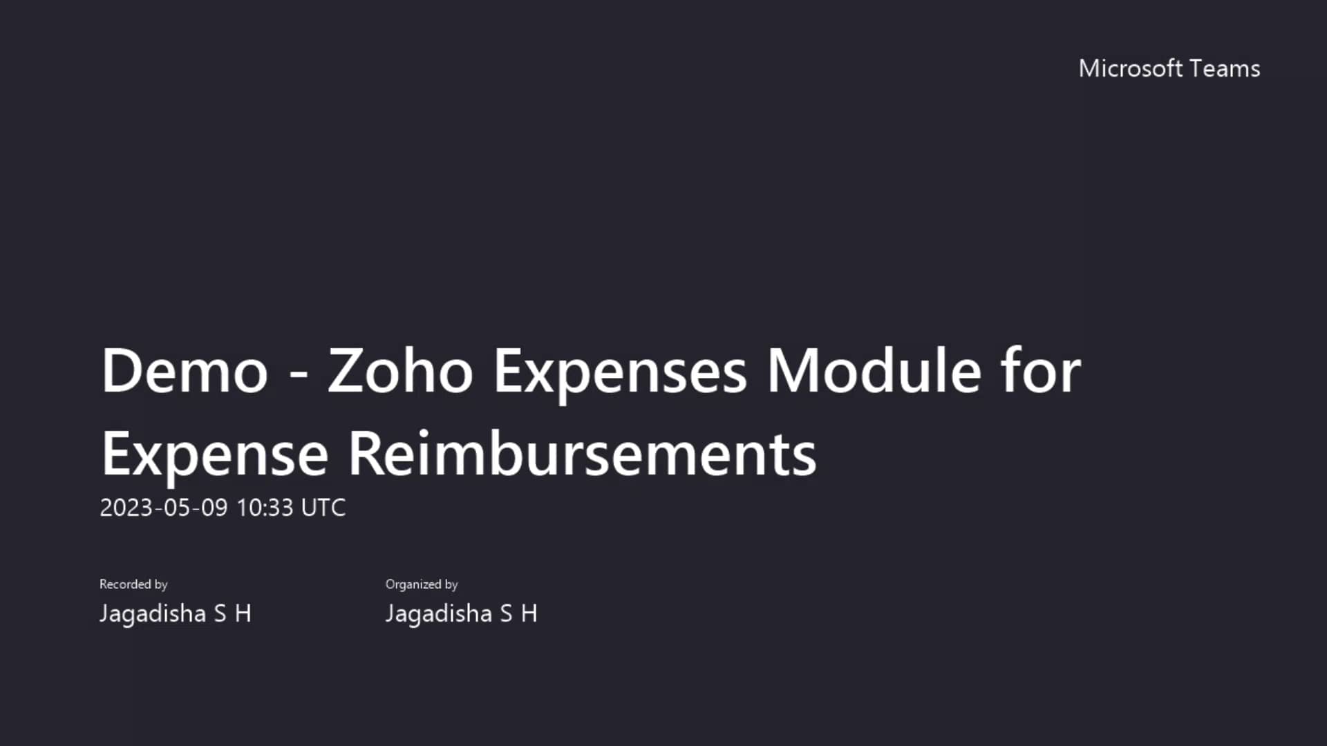 ZOHO Expenses Module for Expense Reimbursements-20230509_160322-Meeting Recording (1) on Vimeo