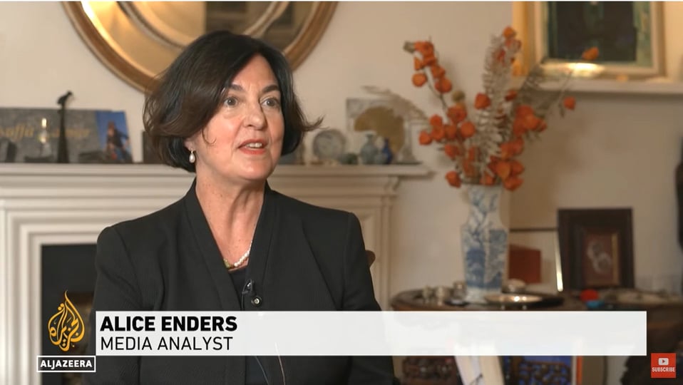 Alice Enders appeared on the Aljazeera Media Network to discuss Prince ...