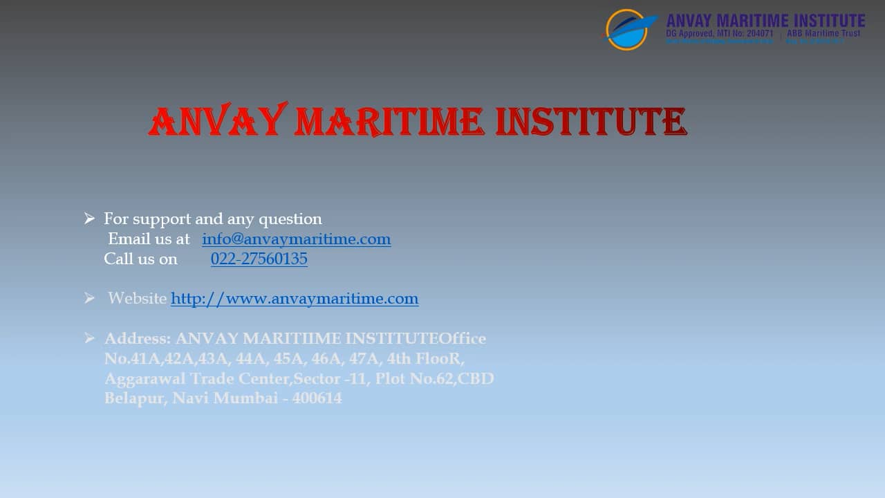DG Approved Institute for STCW Courses in Mumbai ANVAY Maritime Institute on Vimeo