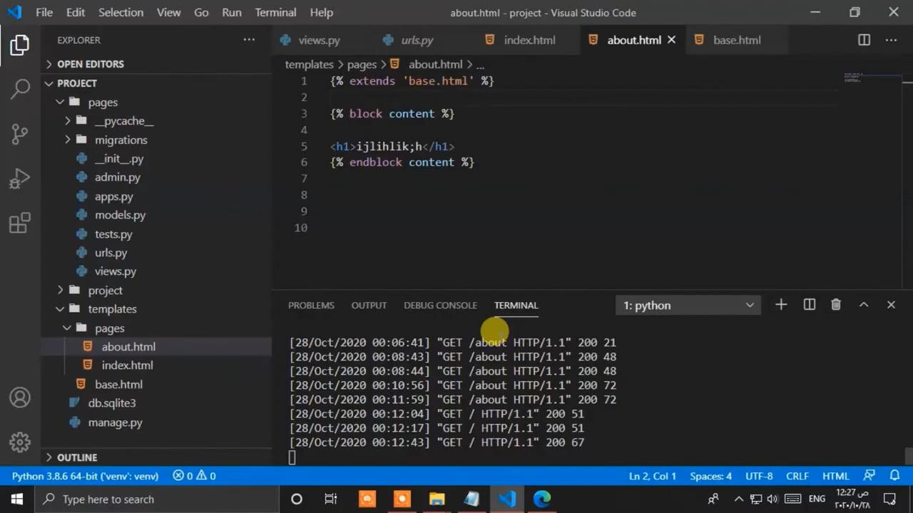 14 Django tutorial _ كورس دجانجو _ tags include on Vimeo