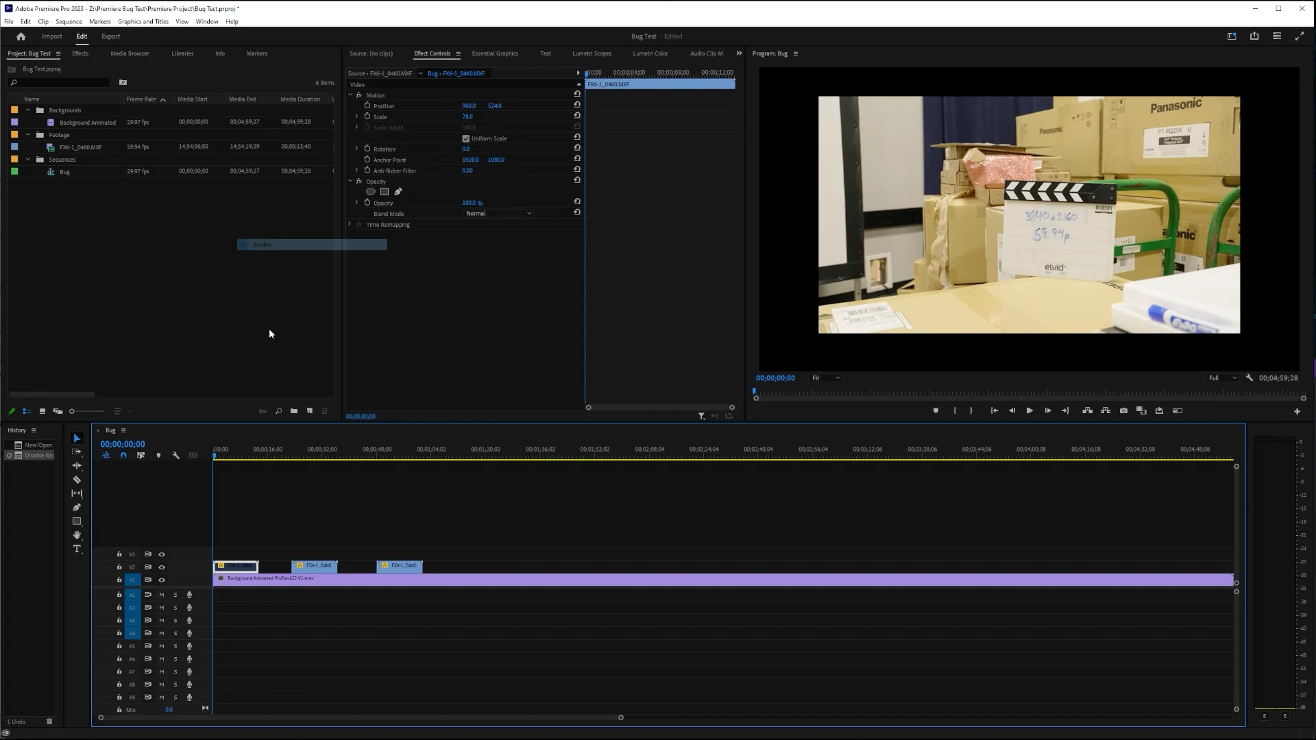 4k Footage in 1080 Sequence Set to "Scale to Frame... - Adobe Product ...