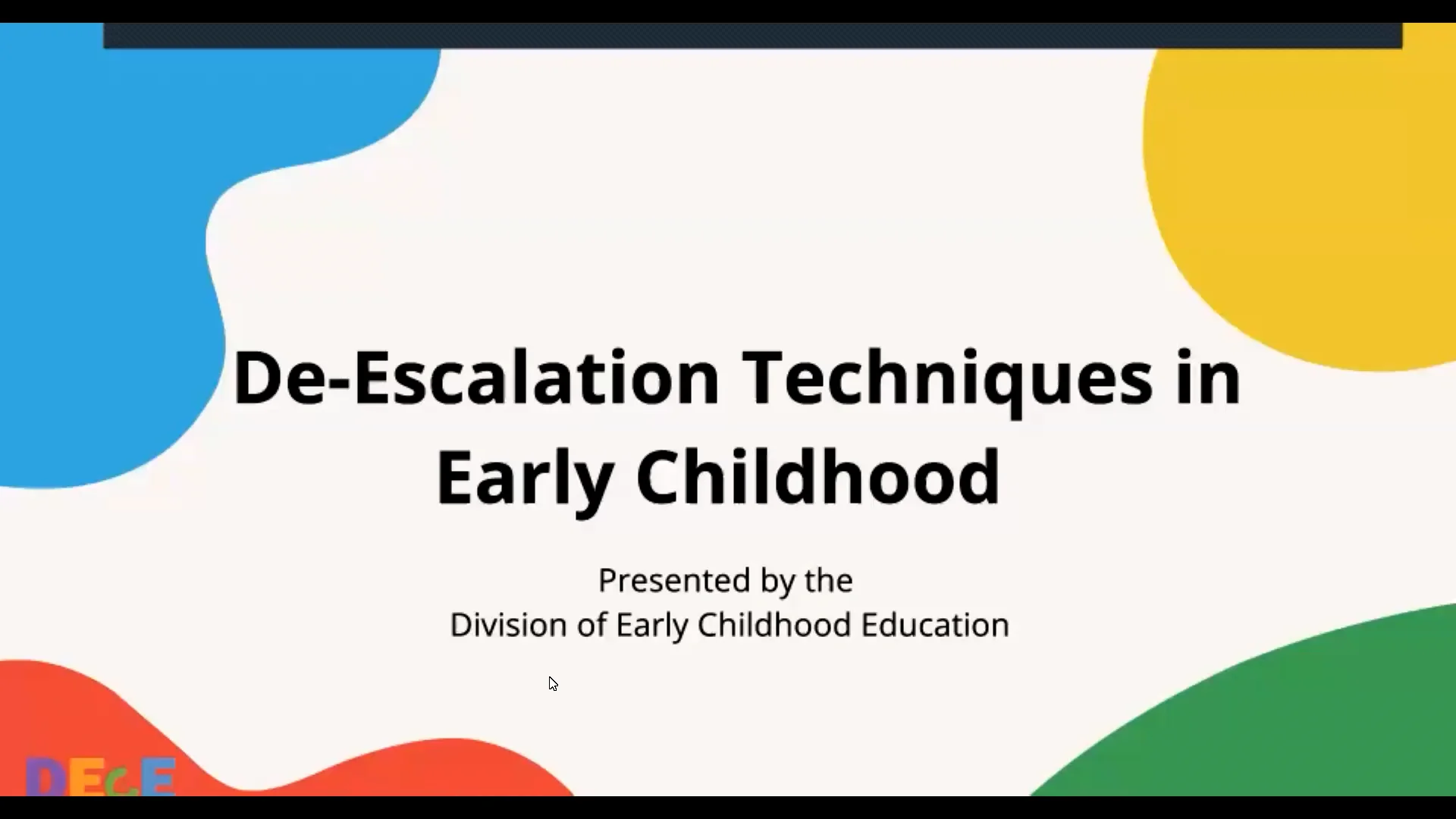 De-Escalation Techniques in Early Childhood