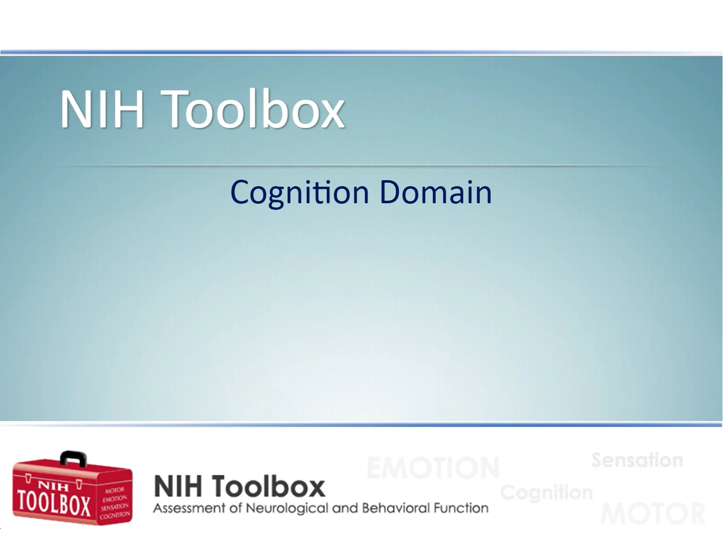NIH Toolbox V2 - Cognition Domain E-Learning on Vimeo