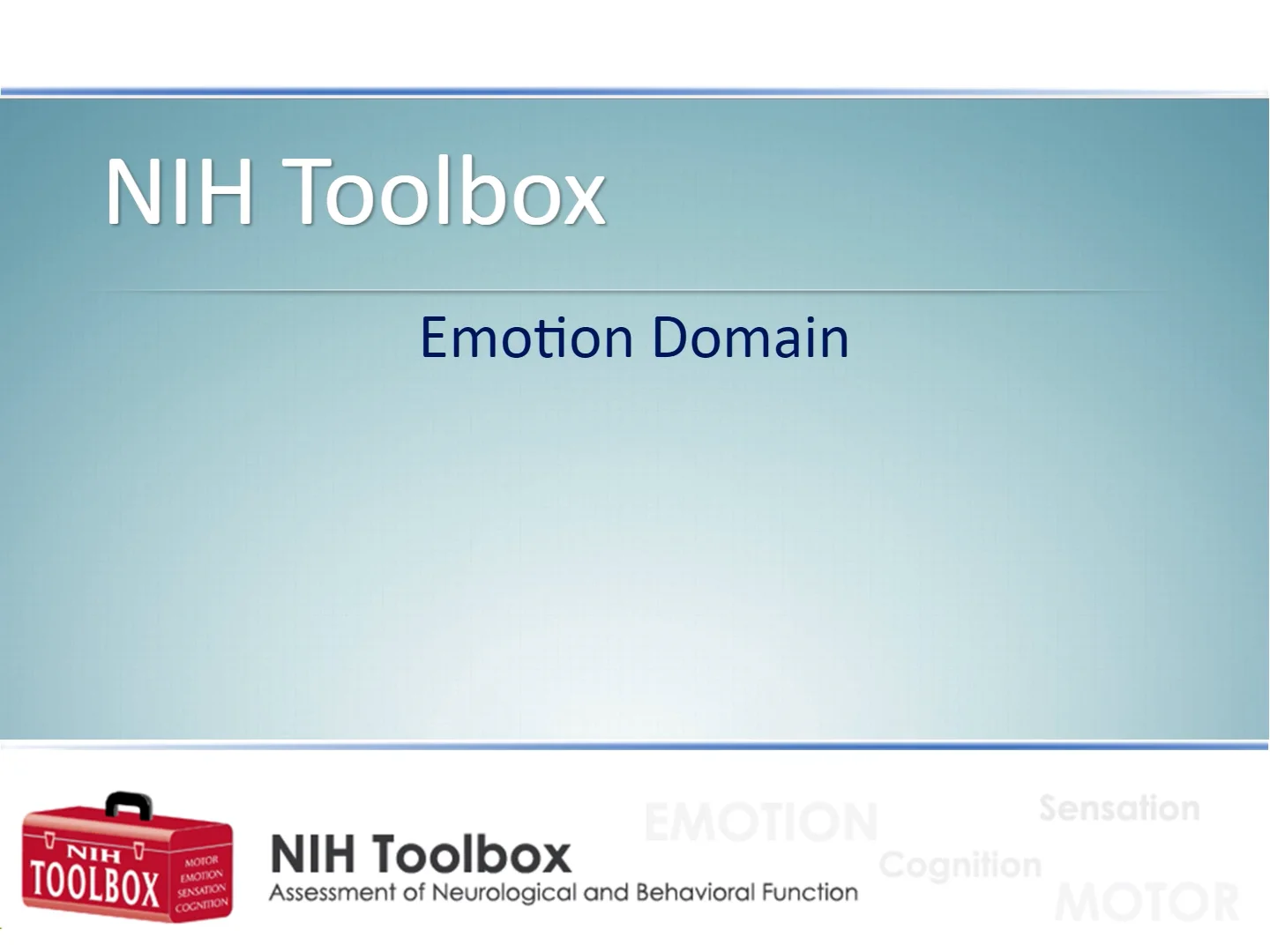 NIH Toolbox V2 - Emotion Domain E-Learning
