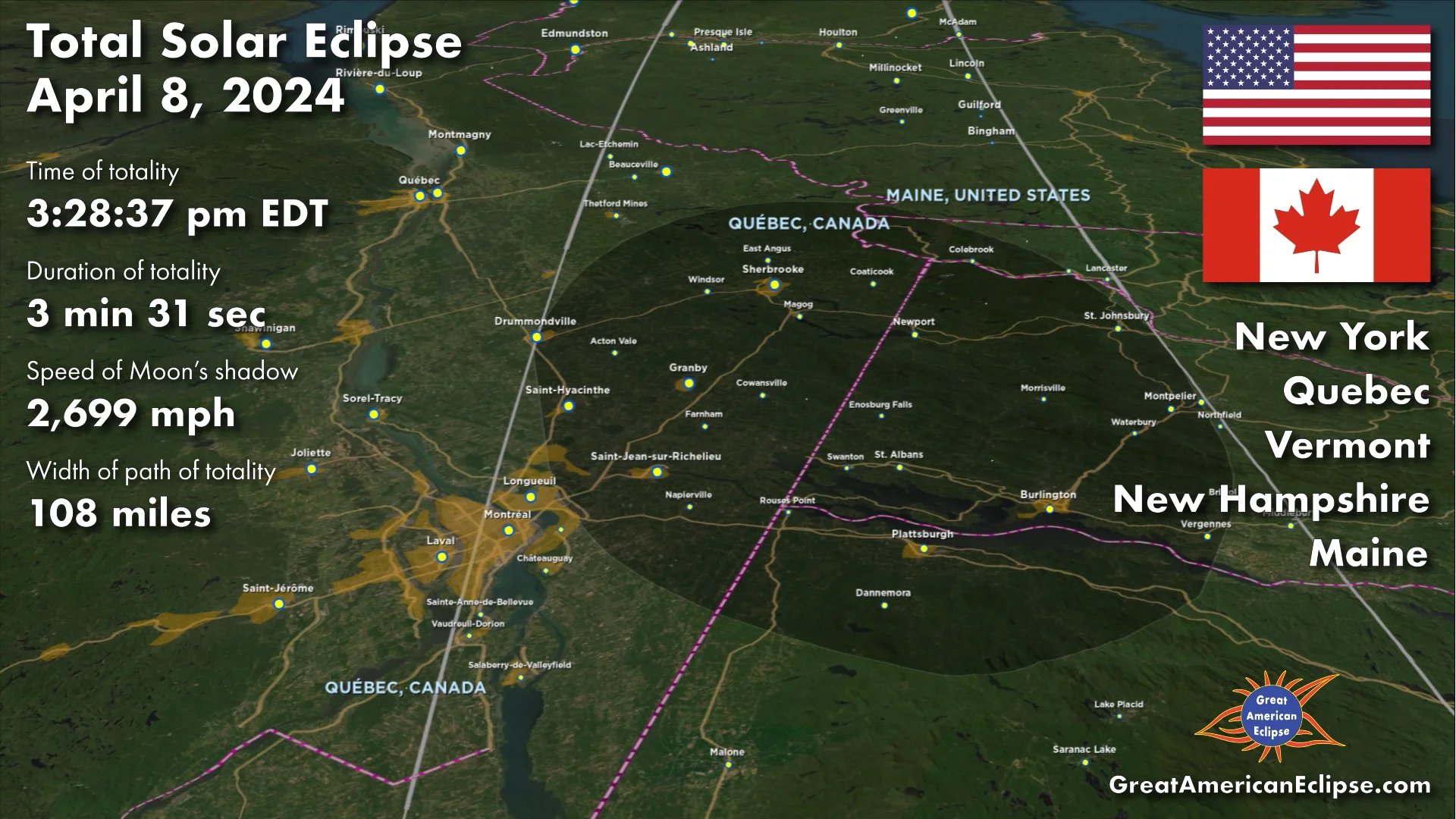 Flying over Maine for the Total Solar Eclipse of April 8, 2024 on Vimeo