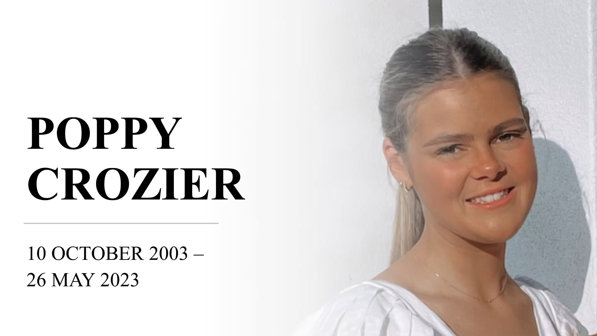 Poppy Crozier Memorial Service on Vimeo