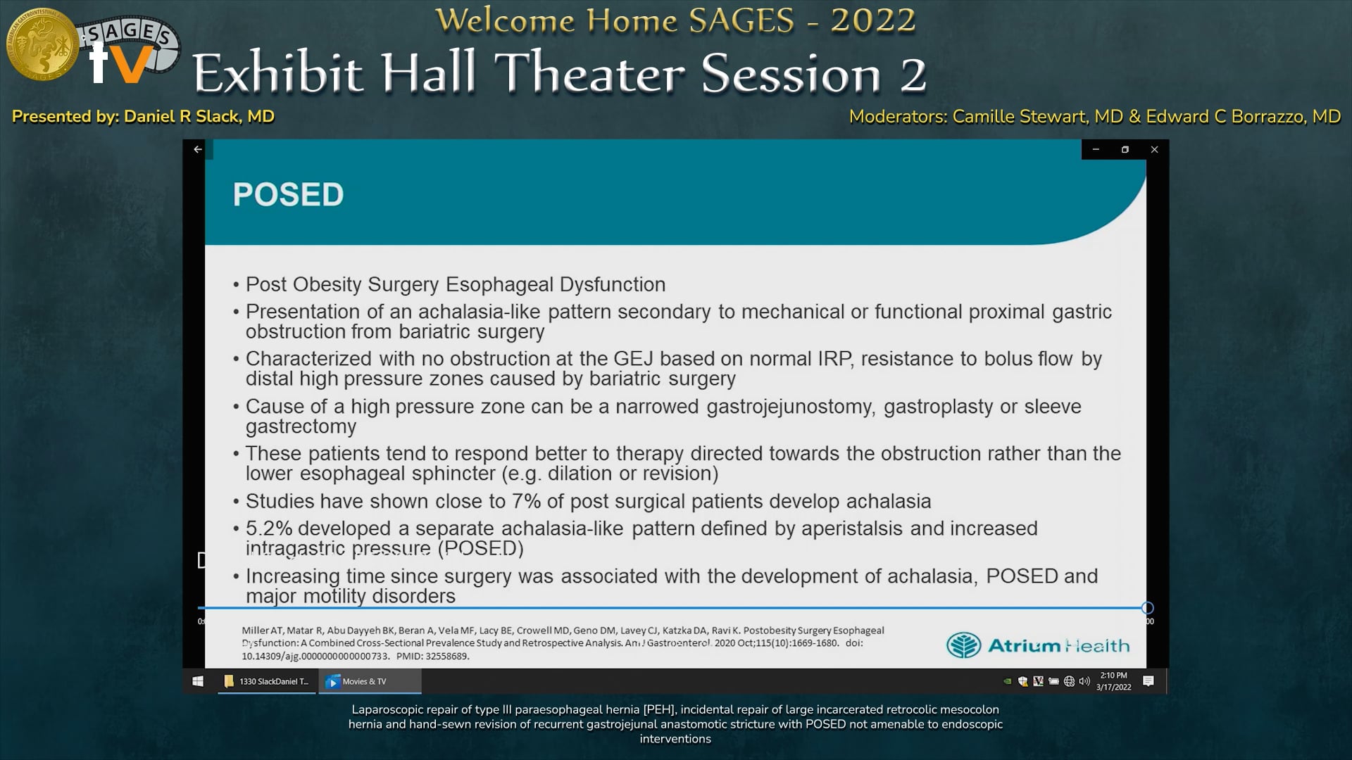 Laparoscopic repair of type III paraesophageal hernia [PEH], incidental ...