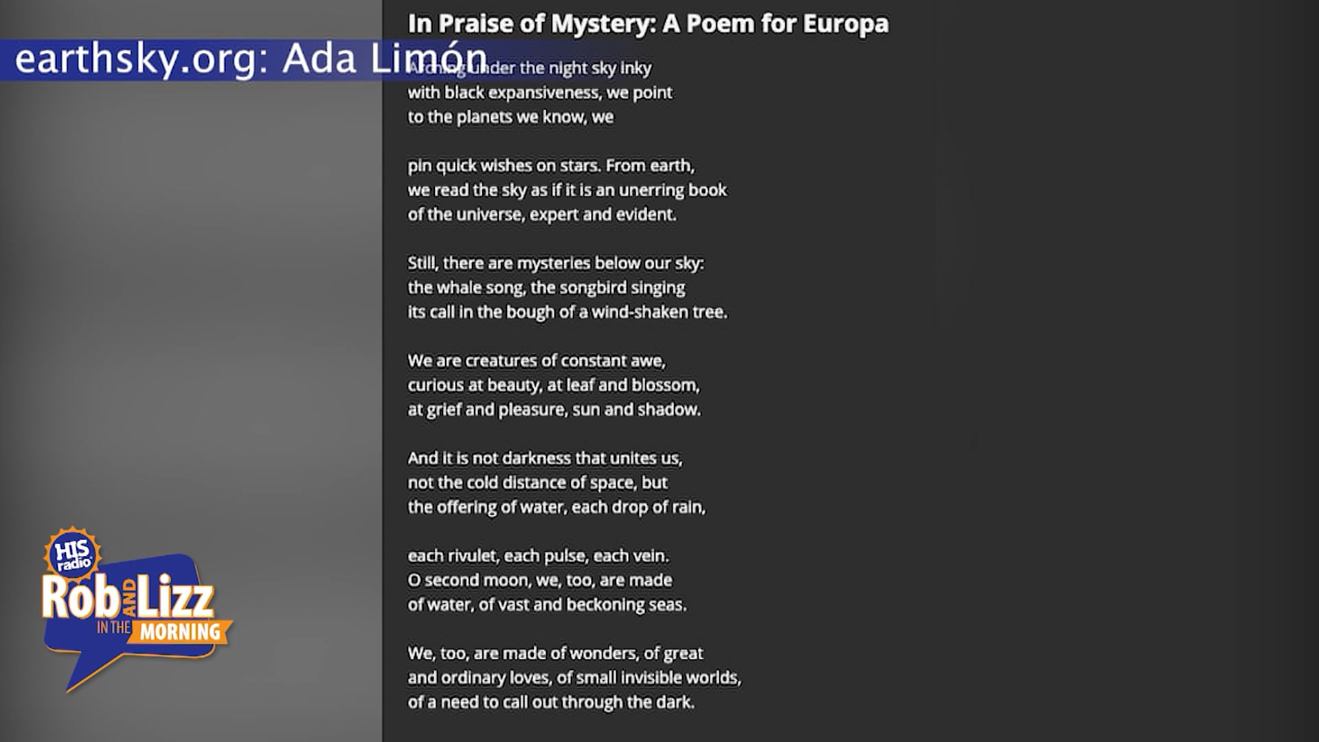 Sending a Poem to Jupiter on Vimeo