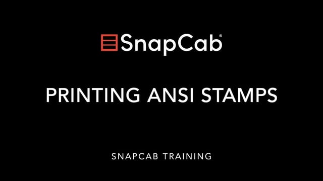 Snapcab Training - Printing ANSI Stamps on Vimeo