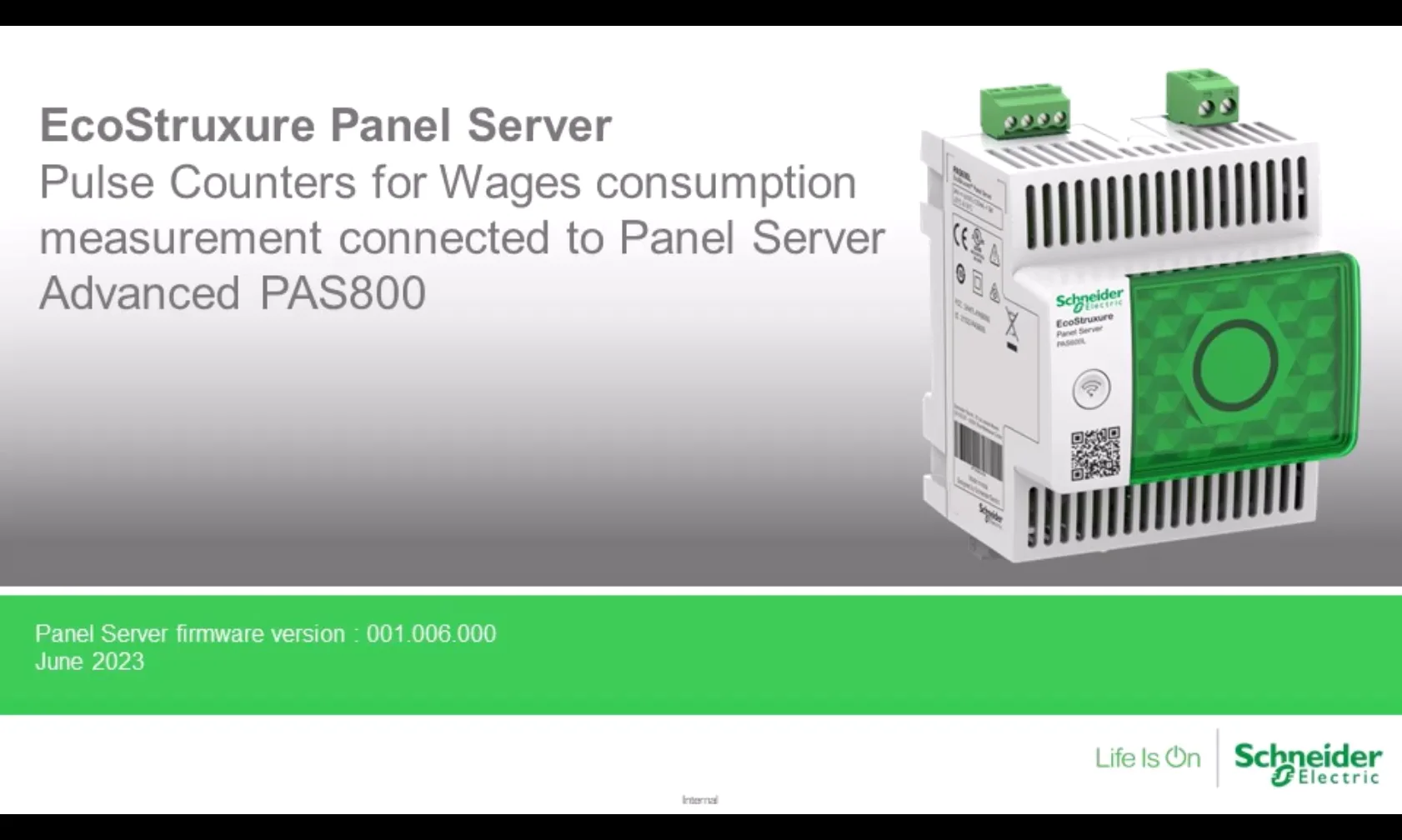 Panel Server video – WAGES Pulse counters Management - Schneider ...