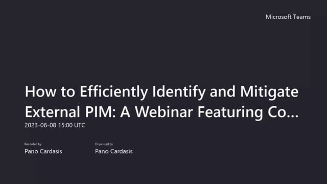 External PIM mitigation on Vimeo