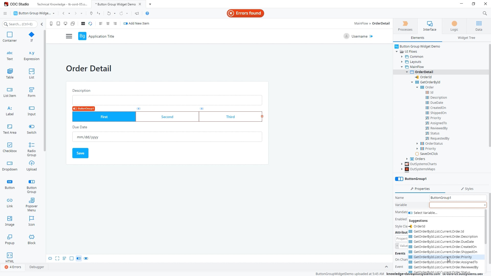 Demo: How To Use the Button Group Widget [en-US / ODC] on Vimeo
