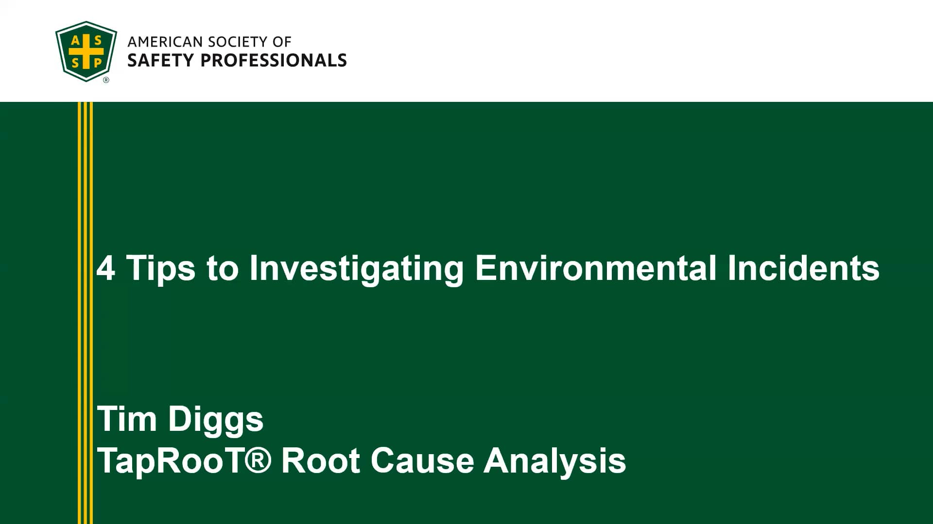 4 Tips to Investigating Environmental Incidents on Vimeo