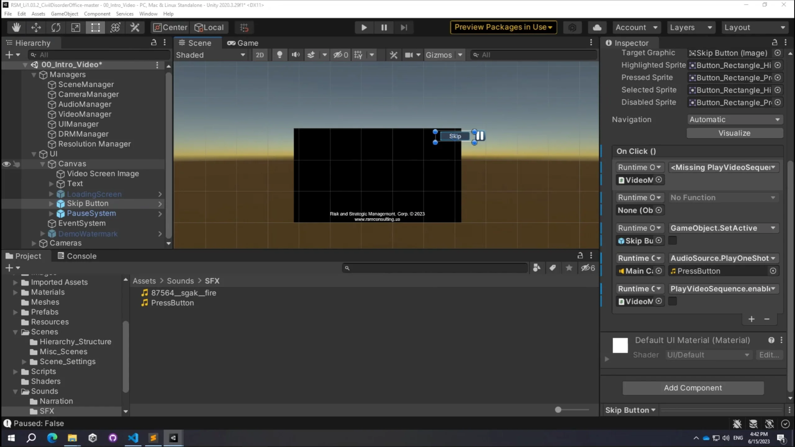 SOP_Game_Project_Hierarchy - Project_Hierarchy_08_Rewiring_SkipButton on Vimeo