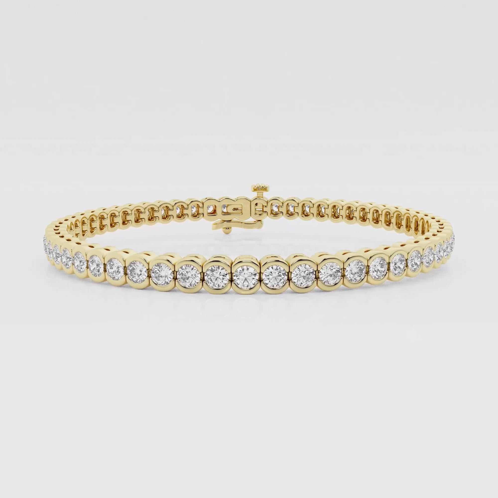 5 ctw Round Lab Grown Diamond Half Bezel Tennis Bracelet - 7 Inches - Grownbrilliance