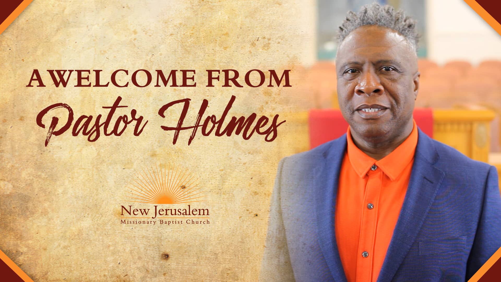 Pastor Holmes 2023 Welcome Video on Vimeo