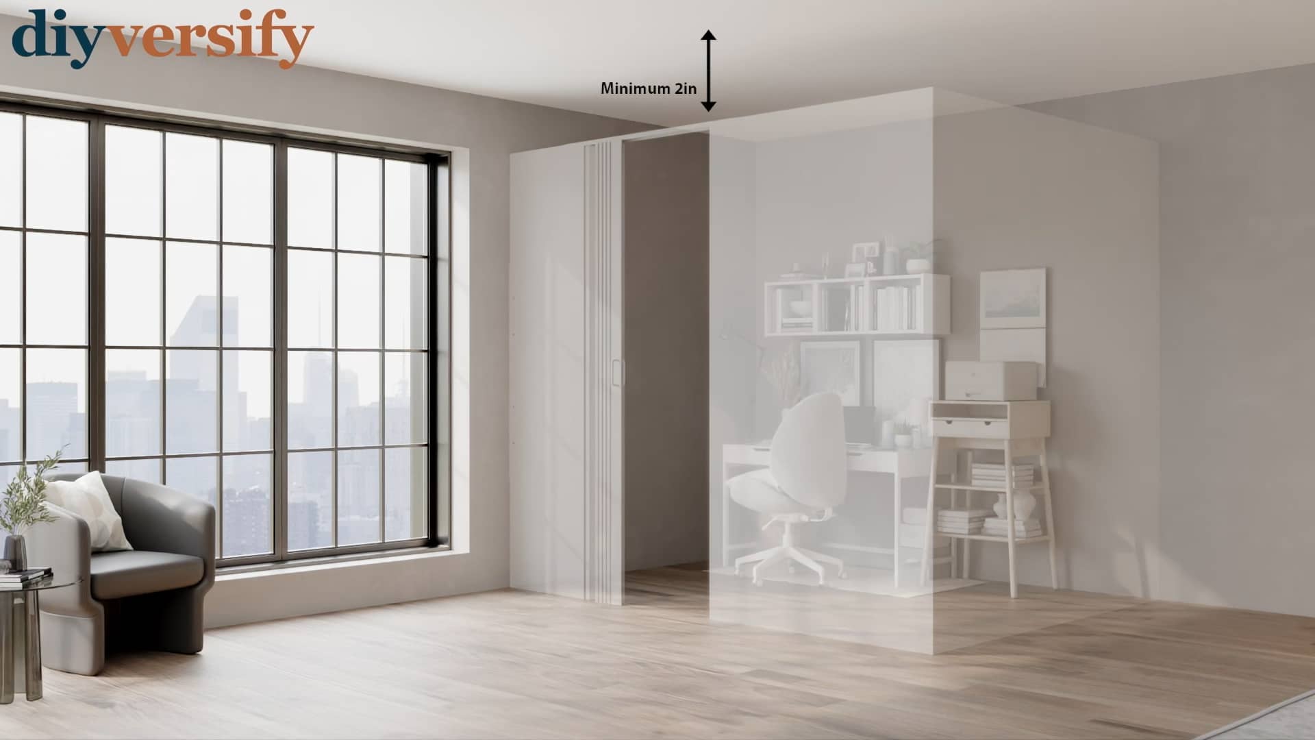 Diyversify - Mounted L-shaped Partition Wall with Door - Assembly Video ...