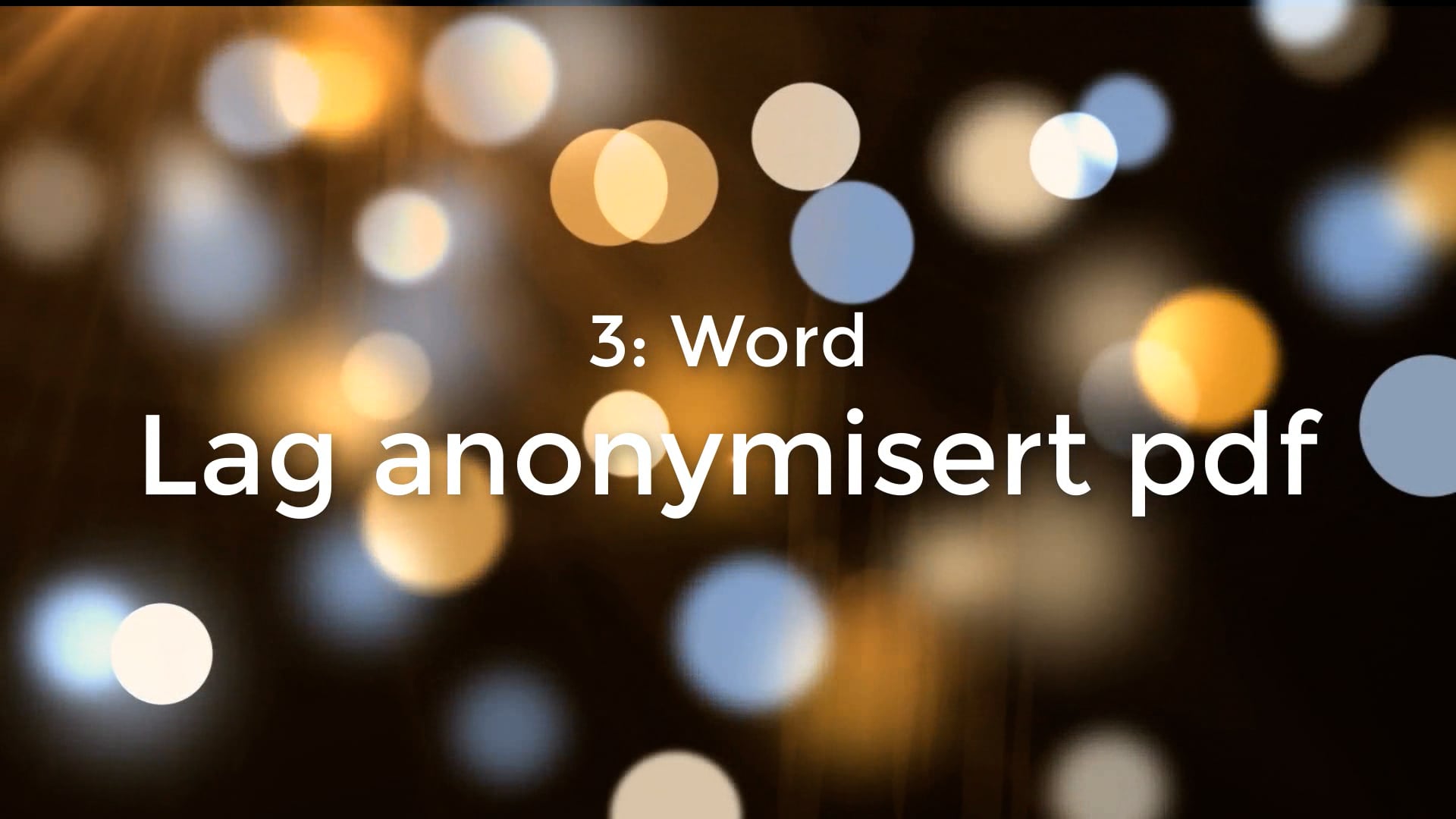 03 WORD: Lag pdf og anonymisert pdf on Vimeo