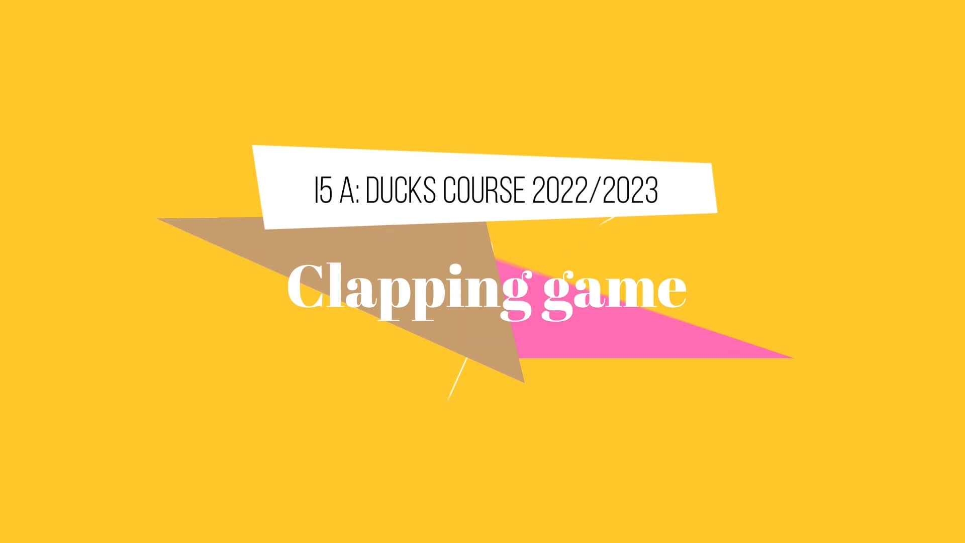 CLAPPING GAME I5a on Vimeo