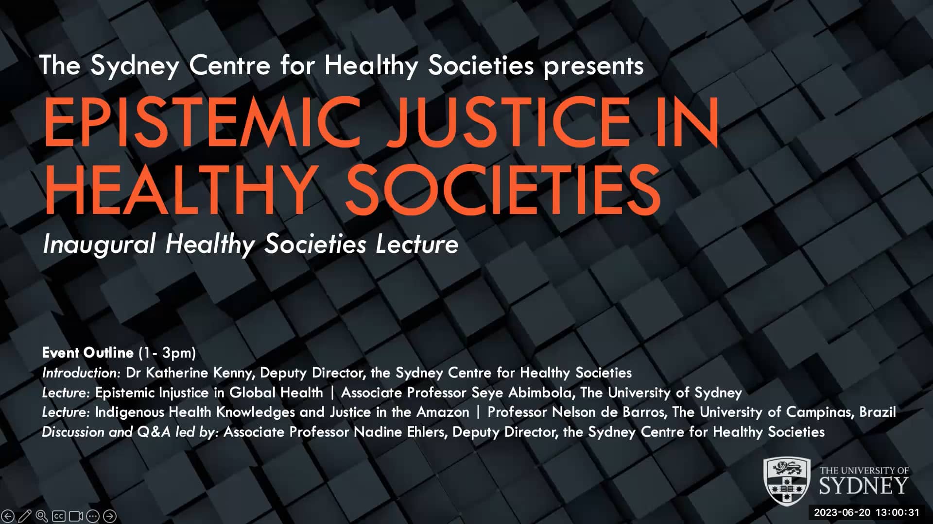 The Sydney Centre for Healthy Societies presents: Epistemic Justice in ...