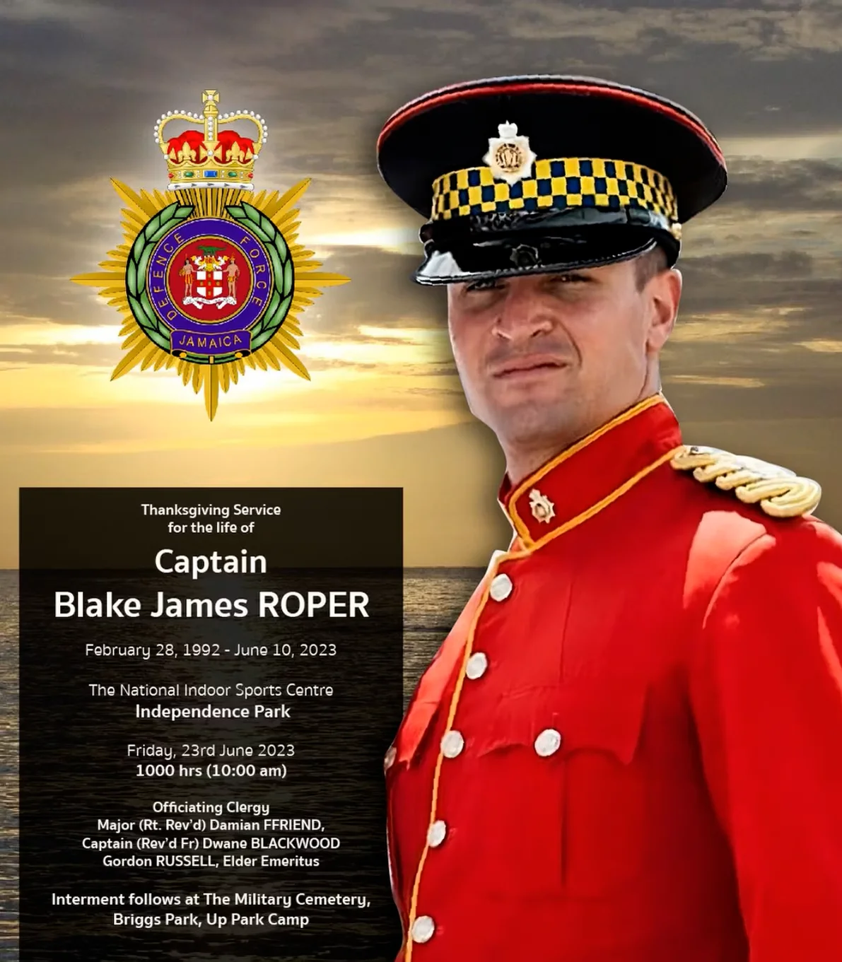 Thanksgiving Service of Captain Blake James Roper on Vimeo