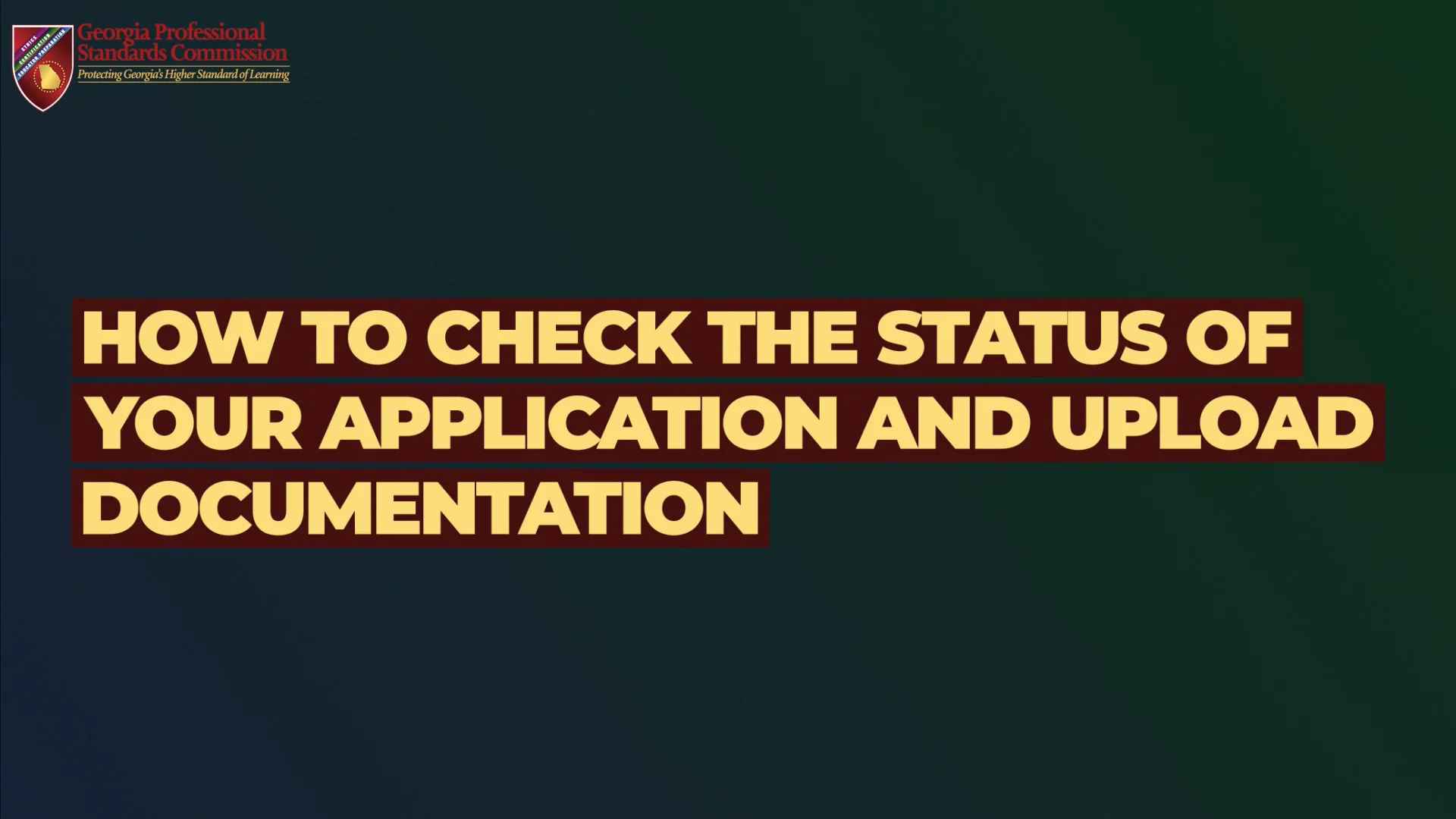 How to Check the Status of Your Application and Upload Documentation