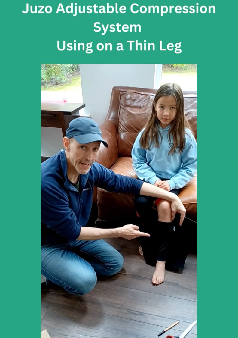 Juzo Adjustable Compression System on a Thin Leg on Vimeo