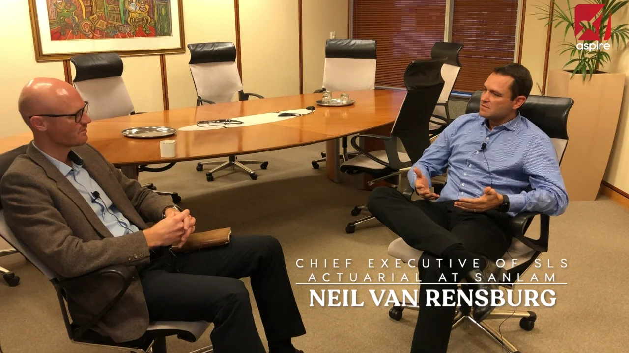 Neil van Rensburg, Chief Executive of SLS Actuarial Sanlam, sharing a ...