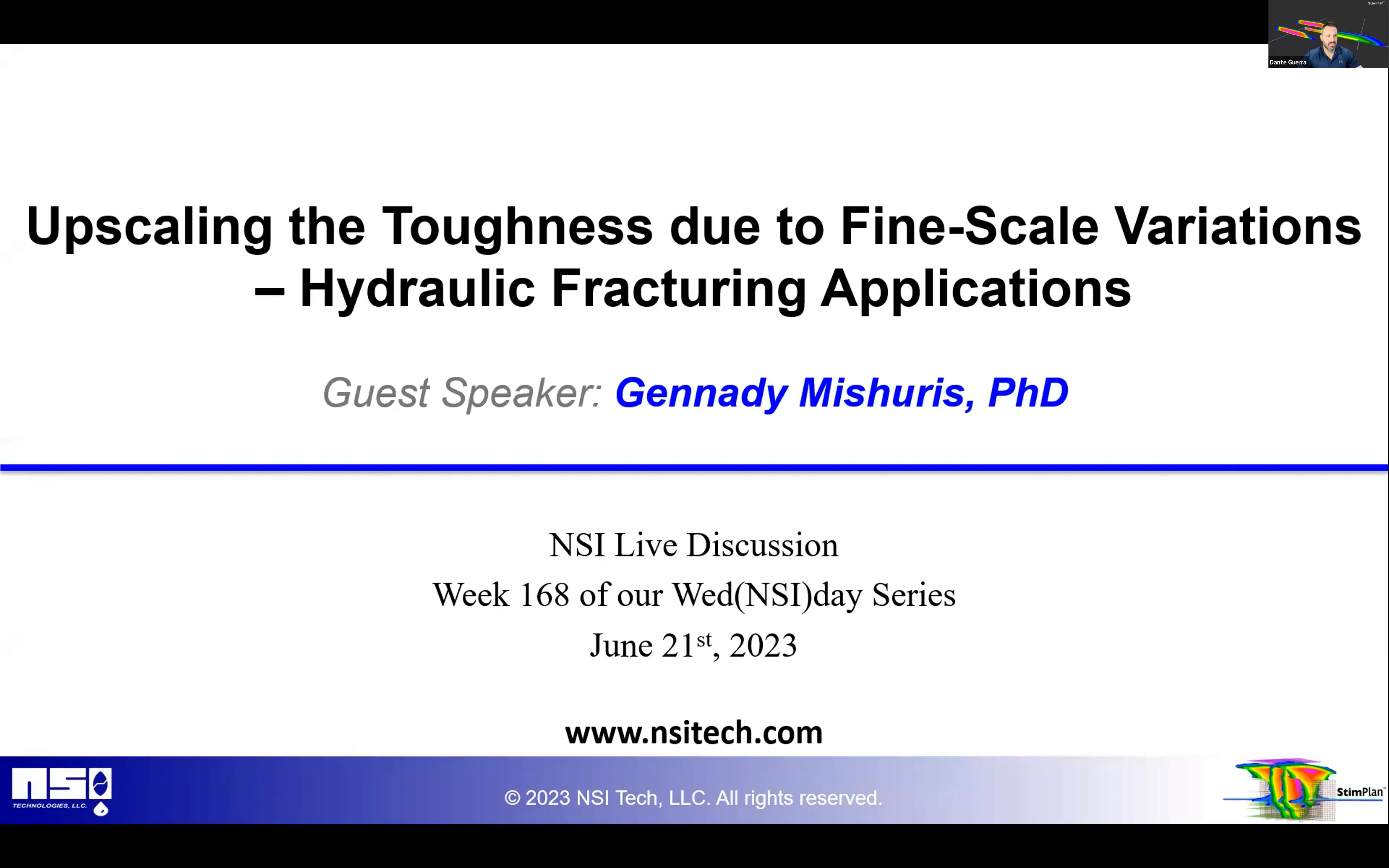 Wed(NSI)day - 6/21/23 - Upscaling the Toughness Due to Fine-Scale ...