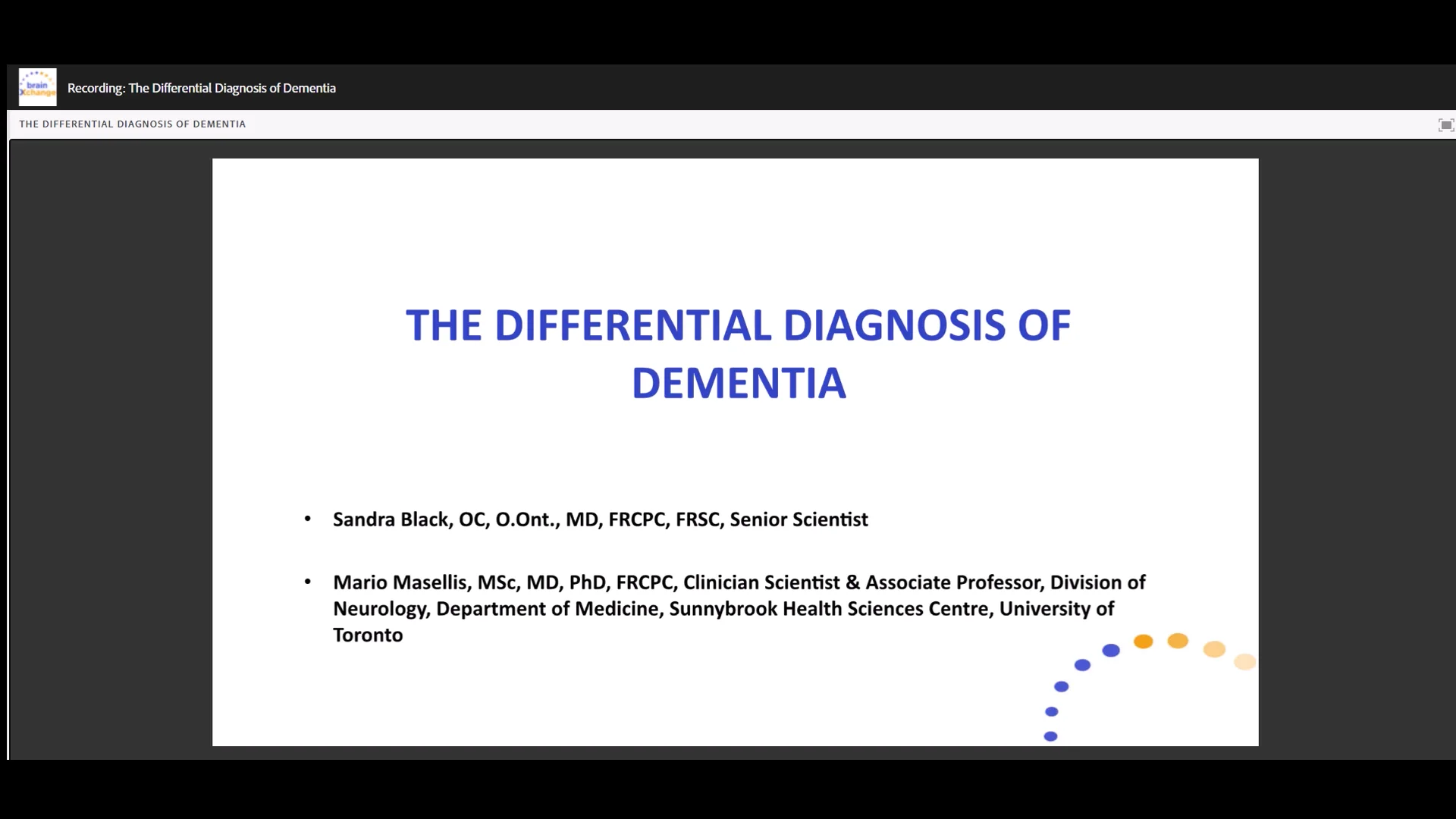 The Differential Diagnosis of Dementia