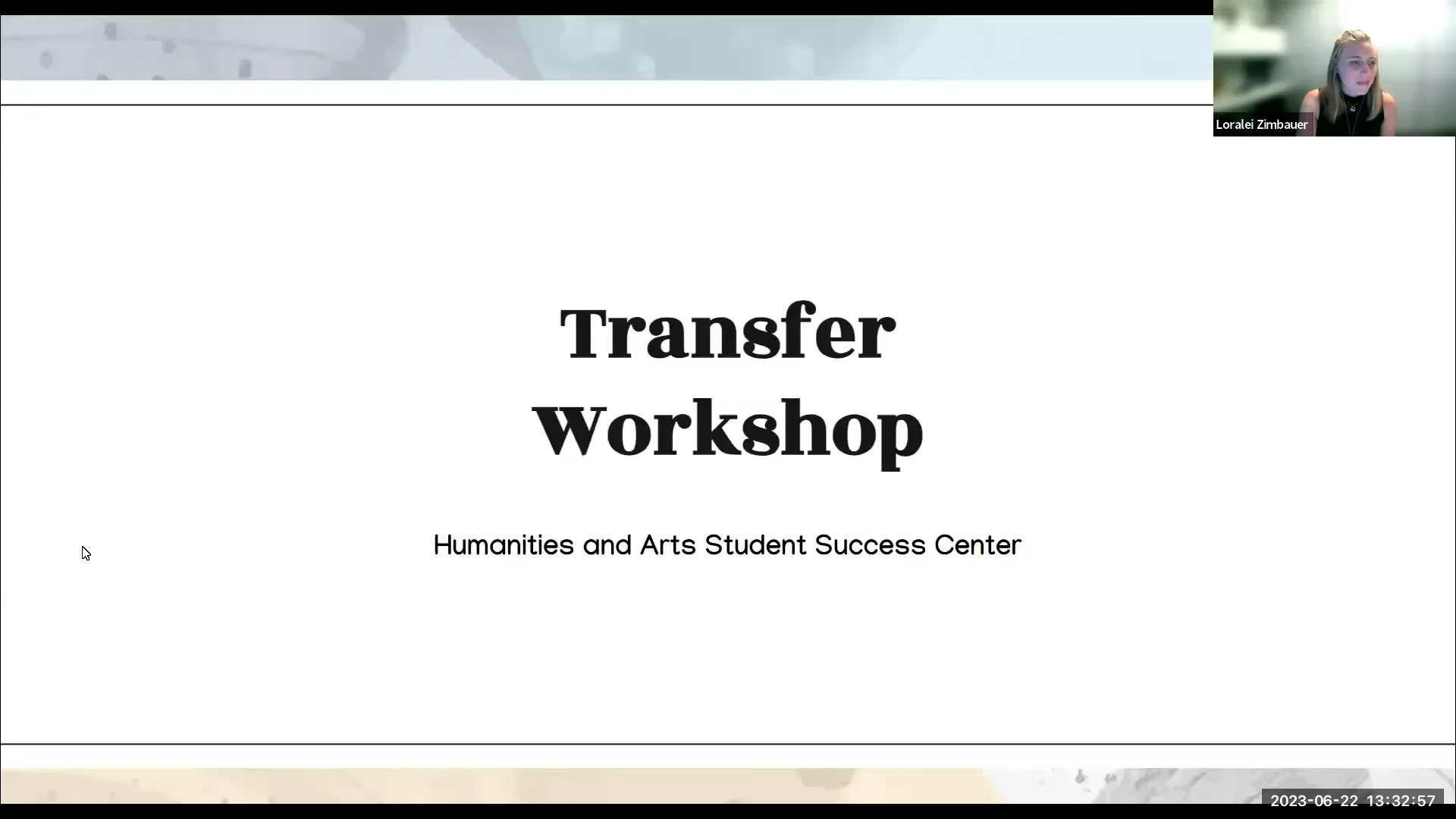 Transfer Workshop 2023 on Vimeo