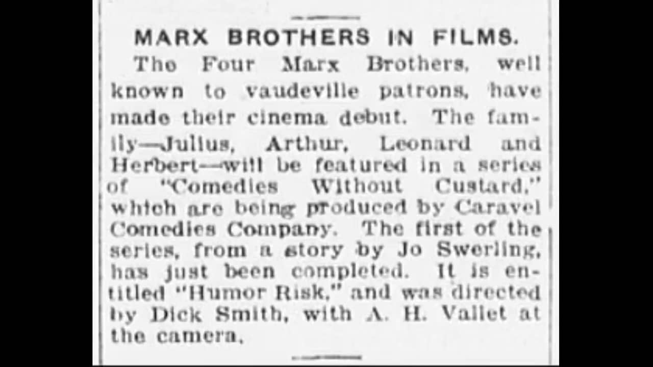 Reconstruction of Humor Risk 1921 (Marx Brothers) - Lost Silent Short film debut on Vimeo