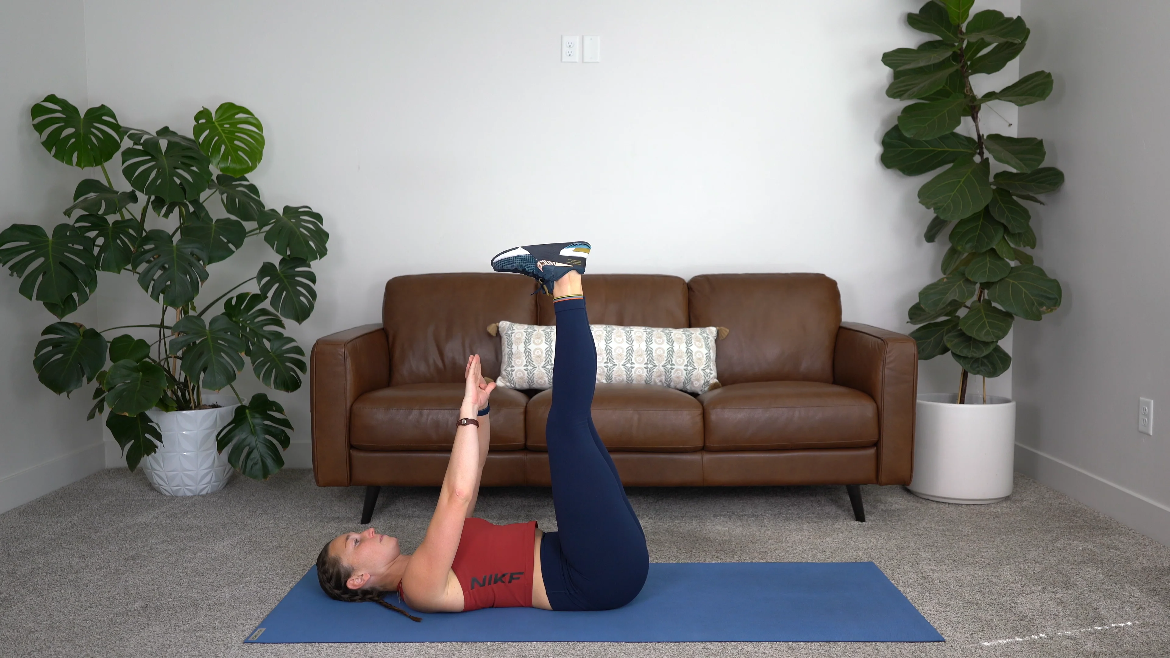 Supine Toe Touch on Vimeo