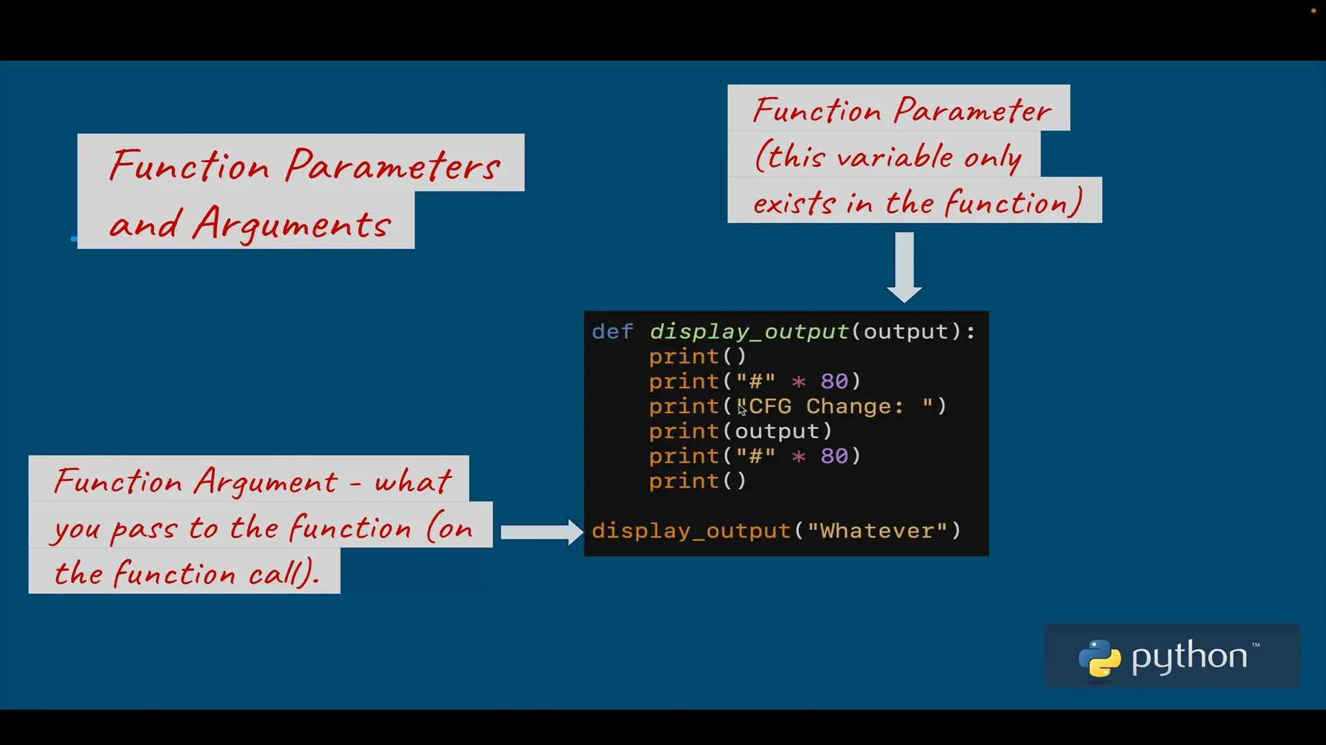 Learning Python - Week6 / Positional and Named Arguments on Vimeo