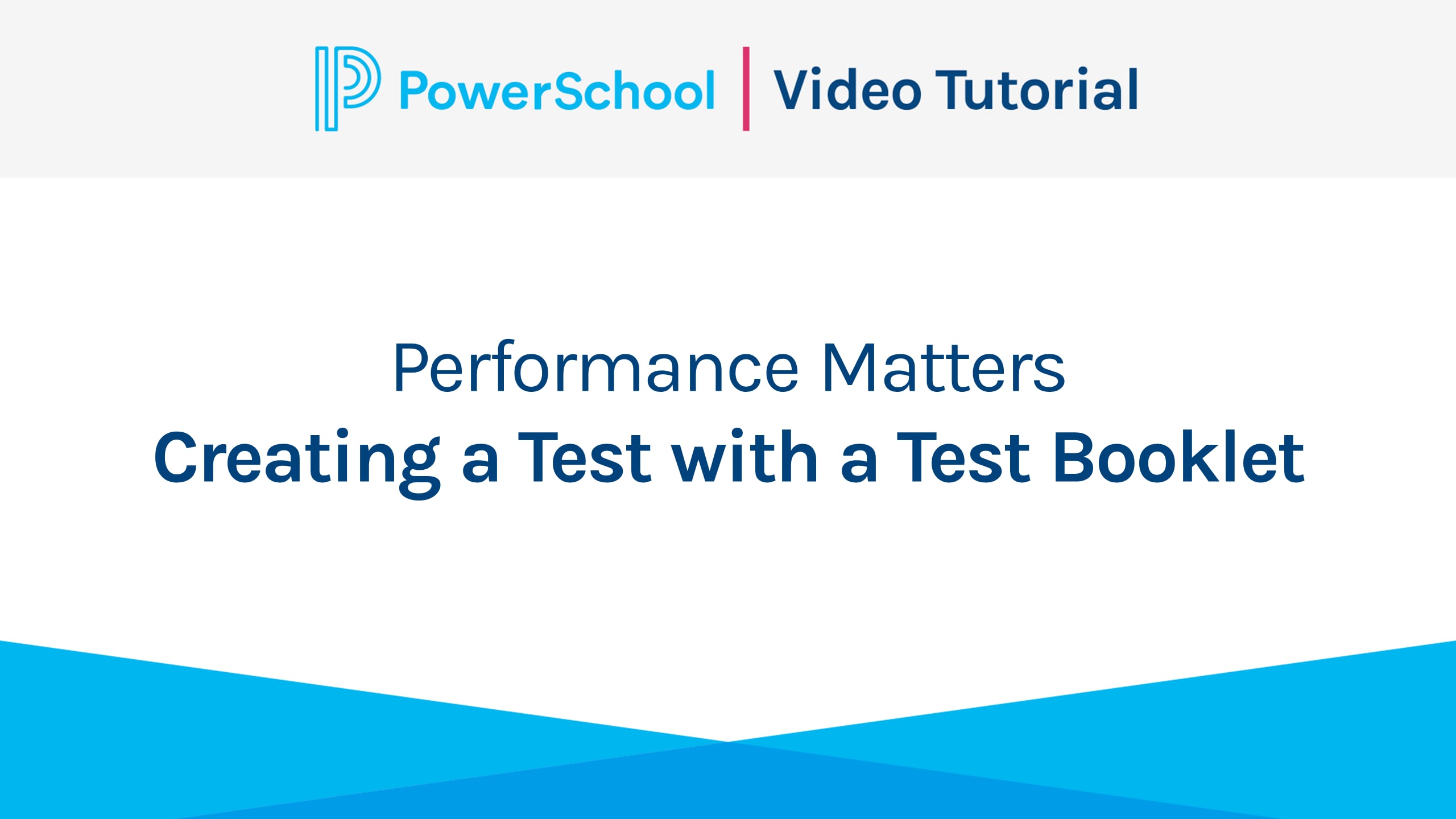 Performance Matters Video Tutorials - Creating a Test with a Test ...